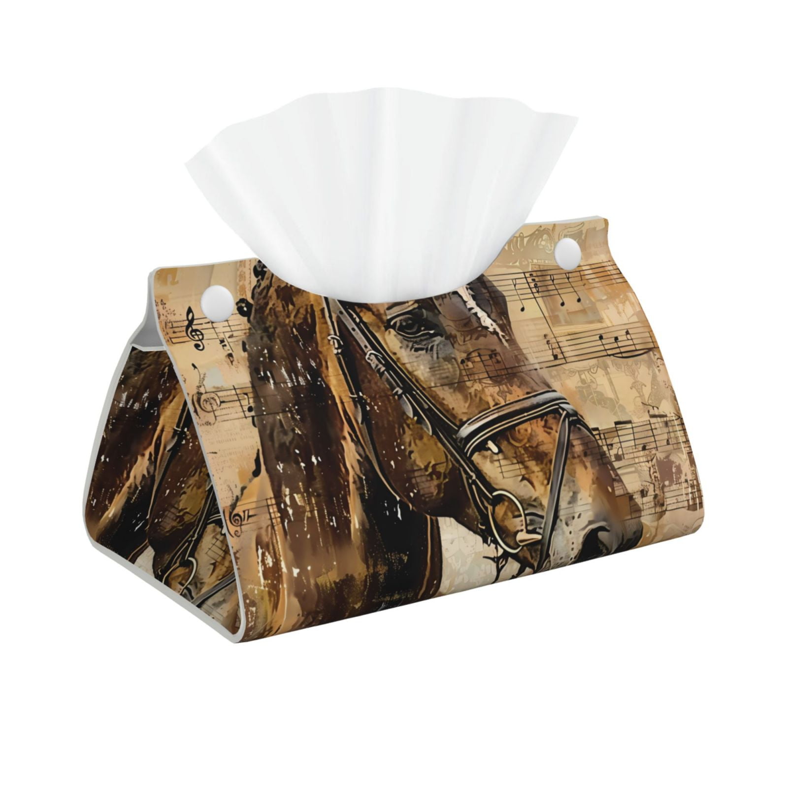 Uemuo Musical Horse Vintage Collage Pattern Tissue Box Cover Holder ...