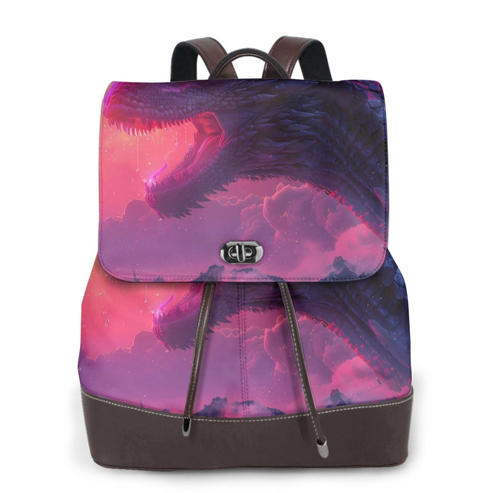 Uemuo Mystical Dragon Under Moon for Backpack Purse for Women Large ...