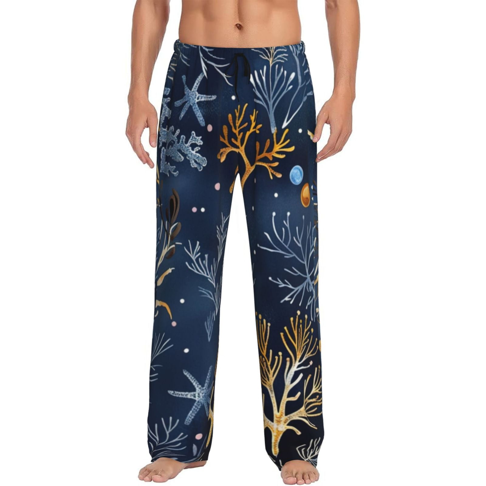 Uemuo Mystical Underwater Coral Scene Pattern Men's Wide Leg Palazzo ...