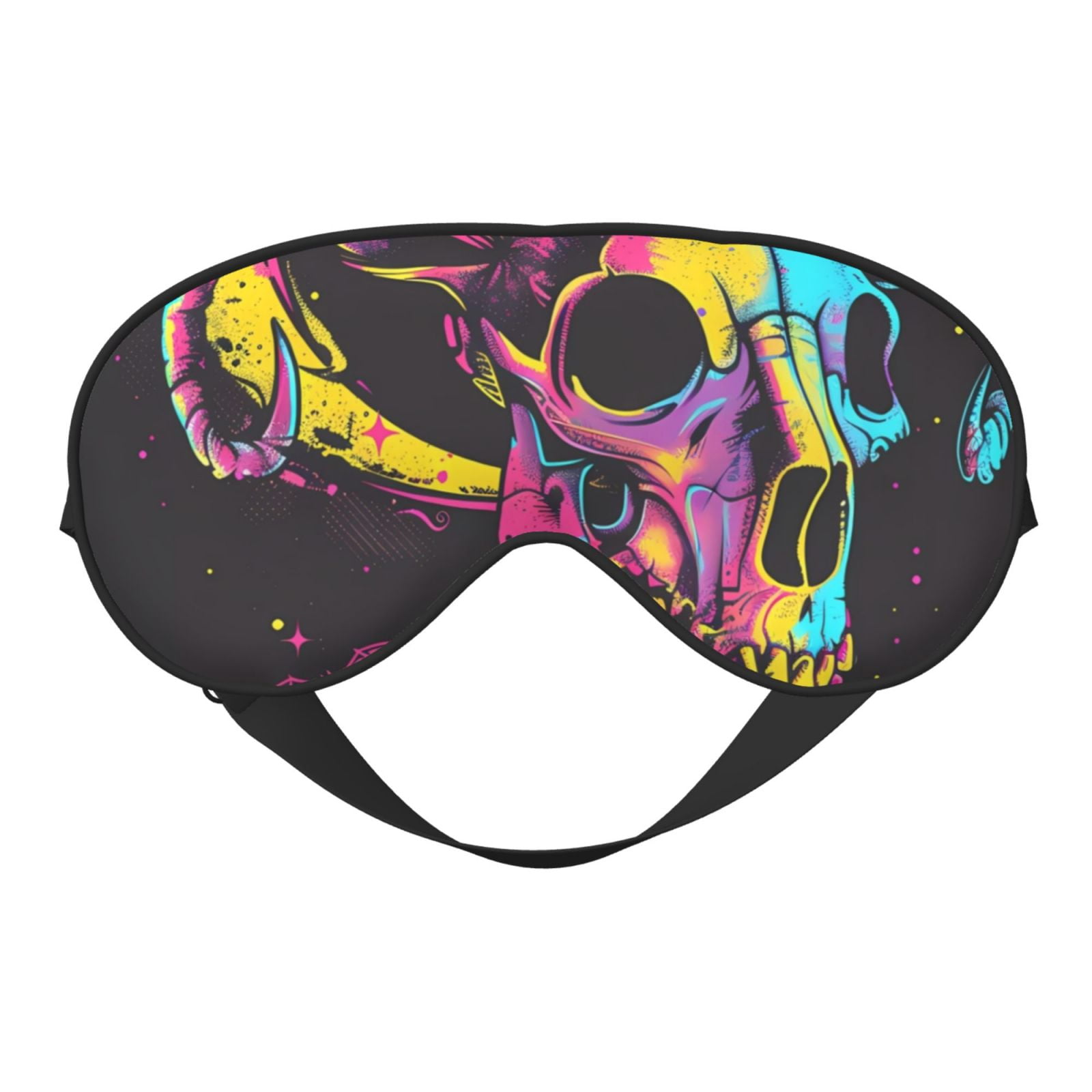 Uemuo Neon Gothic Skull Moon Pattern Sleep Eye Mask - Light Blocking ...