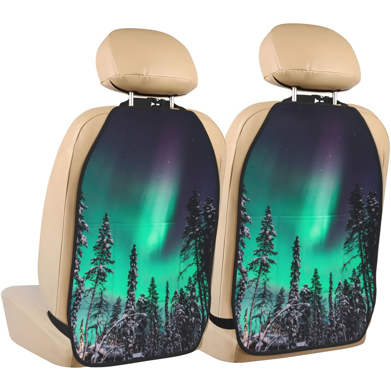 Uemuo Northern Lights 2 Printed Car Back Seat Protector,2 Pcs Backseat ...