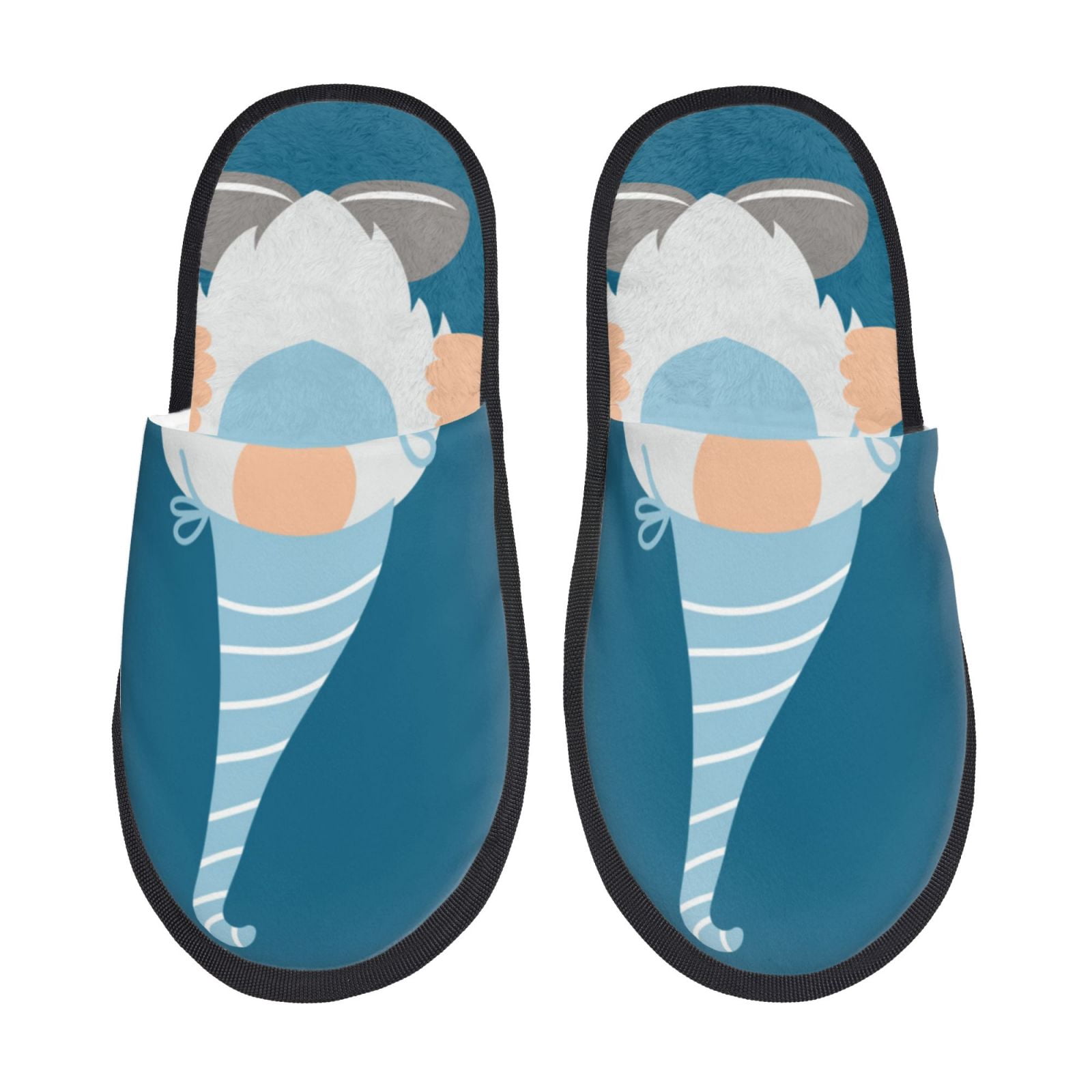 Uemuo Nurse Doctor Gnomes Printe Plush Furry Slippers with EVA Sole for ...