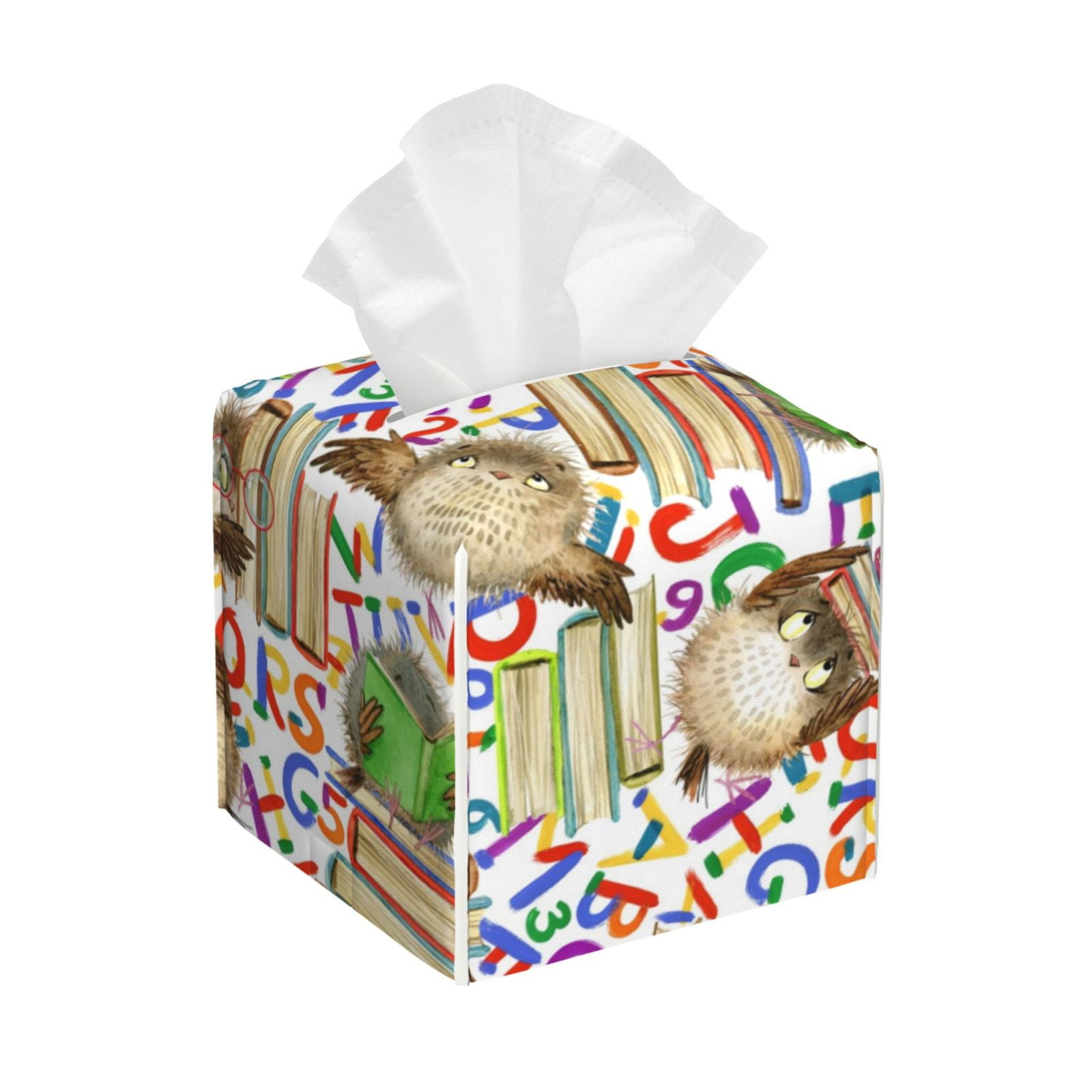 Uemuo Owl Back To School Tissue Box Cover Holder, Square with Bottom ...