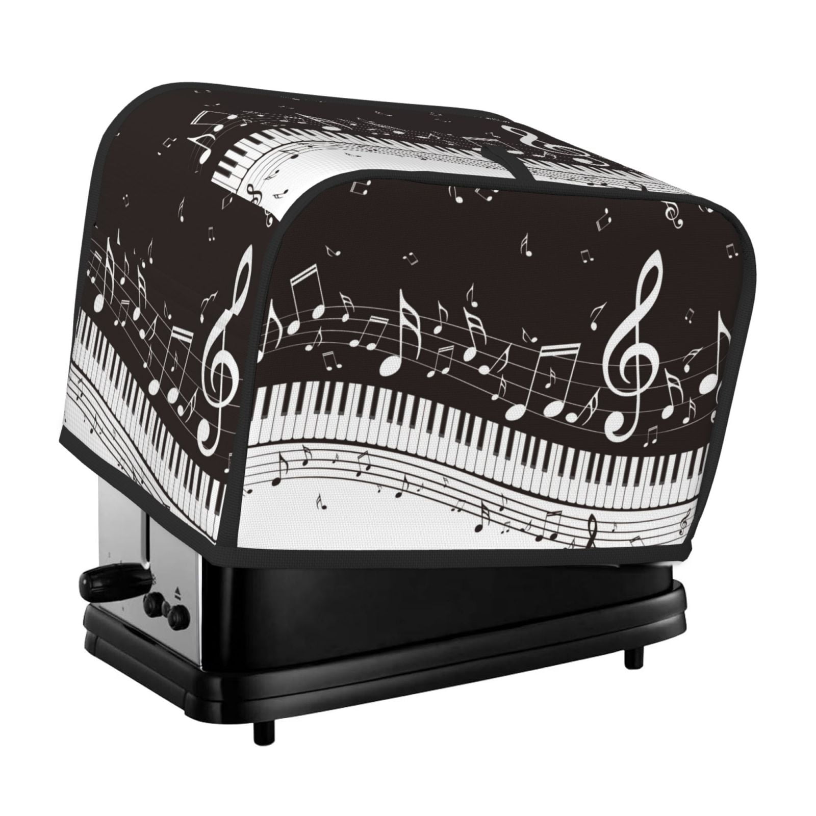 Uemuo Piano Keys With Musical Notes Print Toaster Cover 2 Slice, Small ...