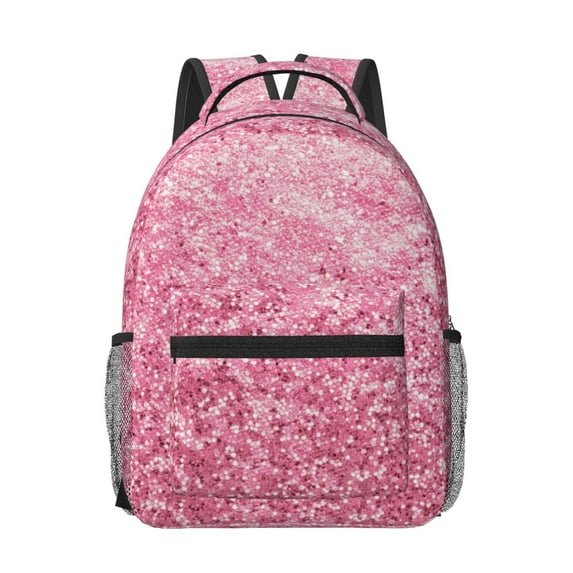 Uemuo Pink Glitter Printed Student Durable Water-resistant Backpack ...