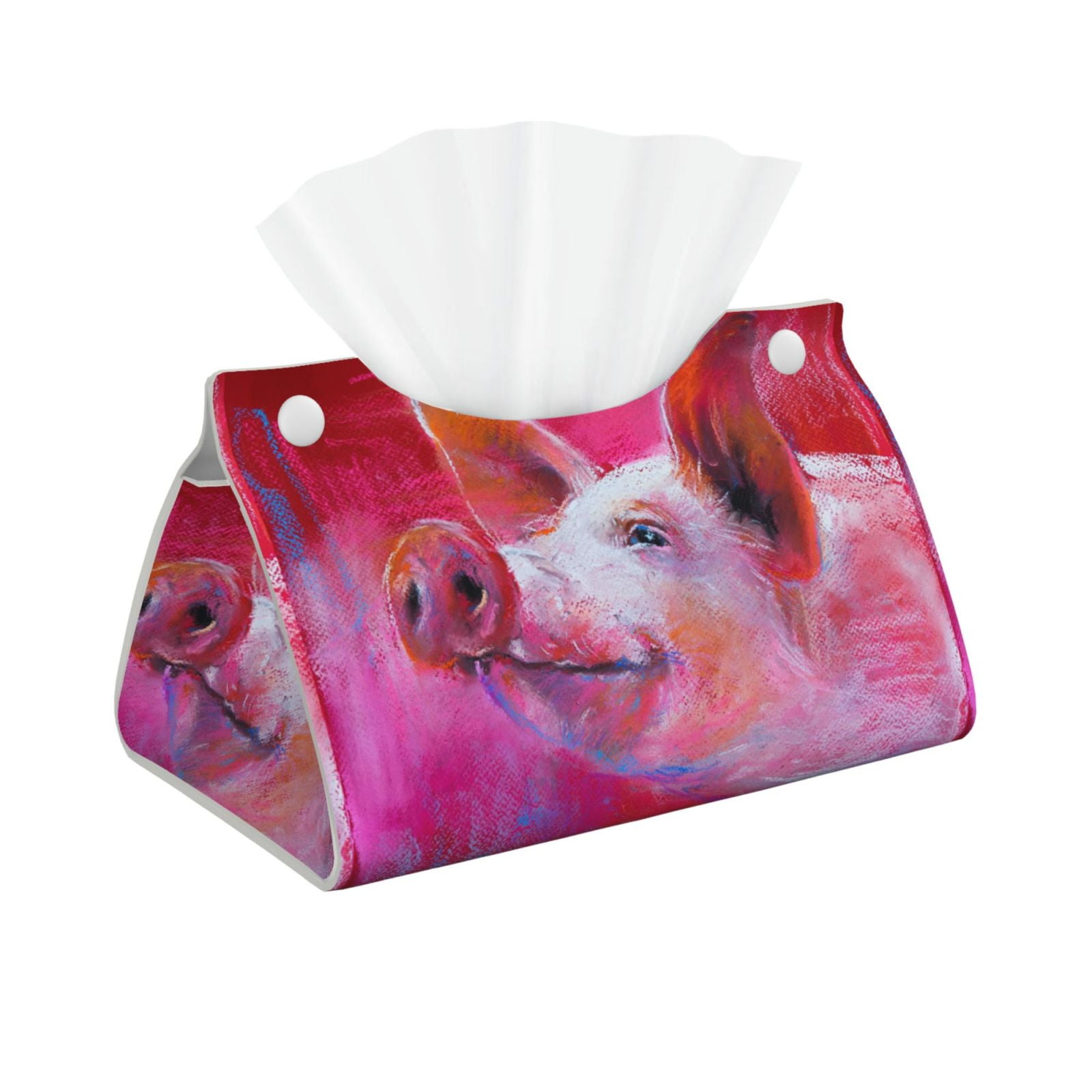 Uemuo Pink Pig Pattern Tissue Box Cover Holder, Triangle with Bottom ...