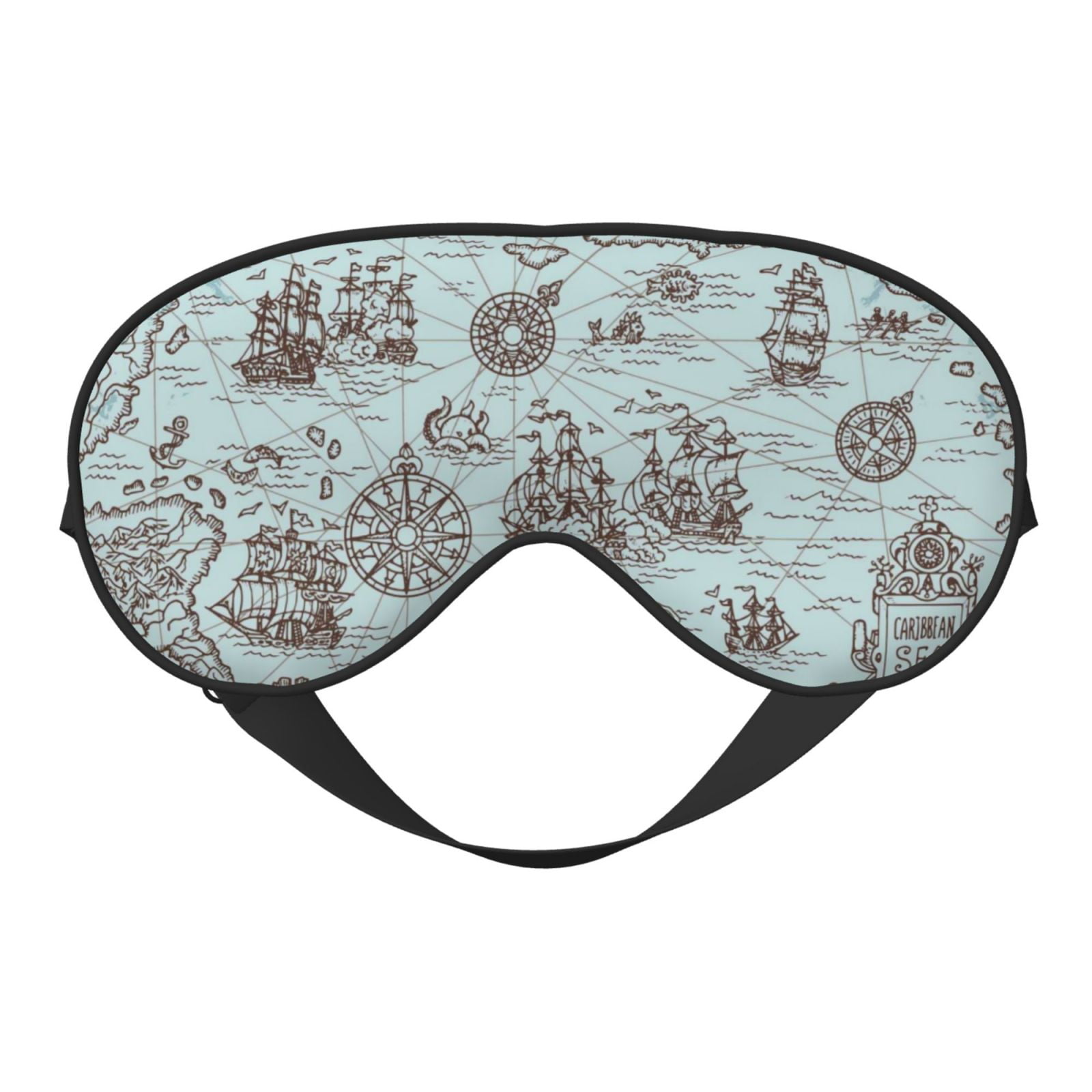 Uemuo Pirate Adventure Map Pattern Sleep Eye Mask - Light Blocking ...