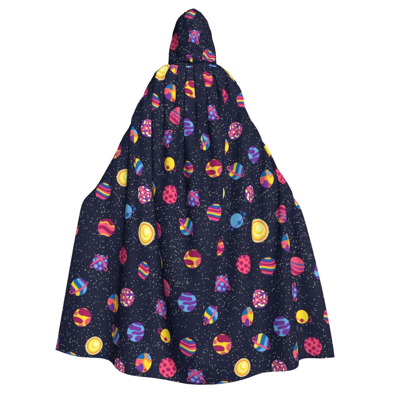 Uemuo Planets Pattern Hooded Cloak Cape with Hood Halloween Capes Women ...