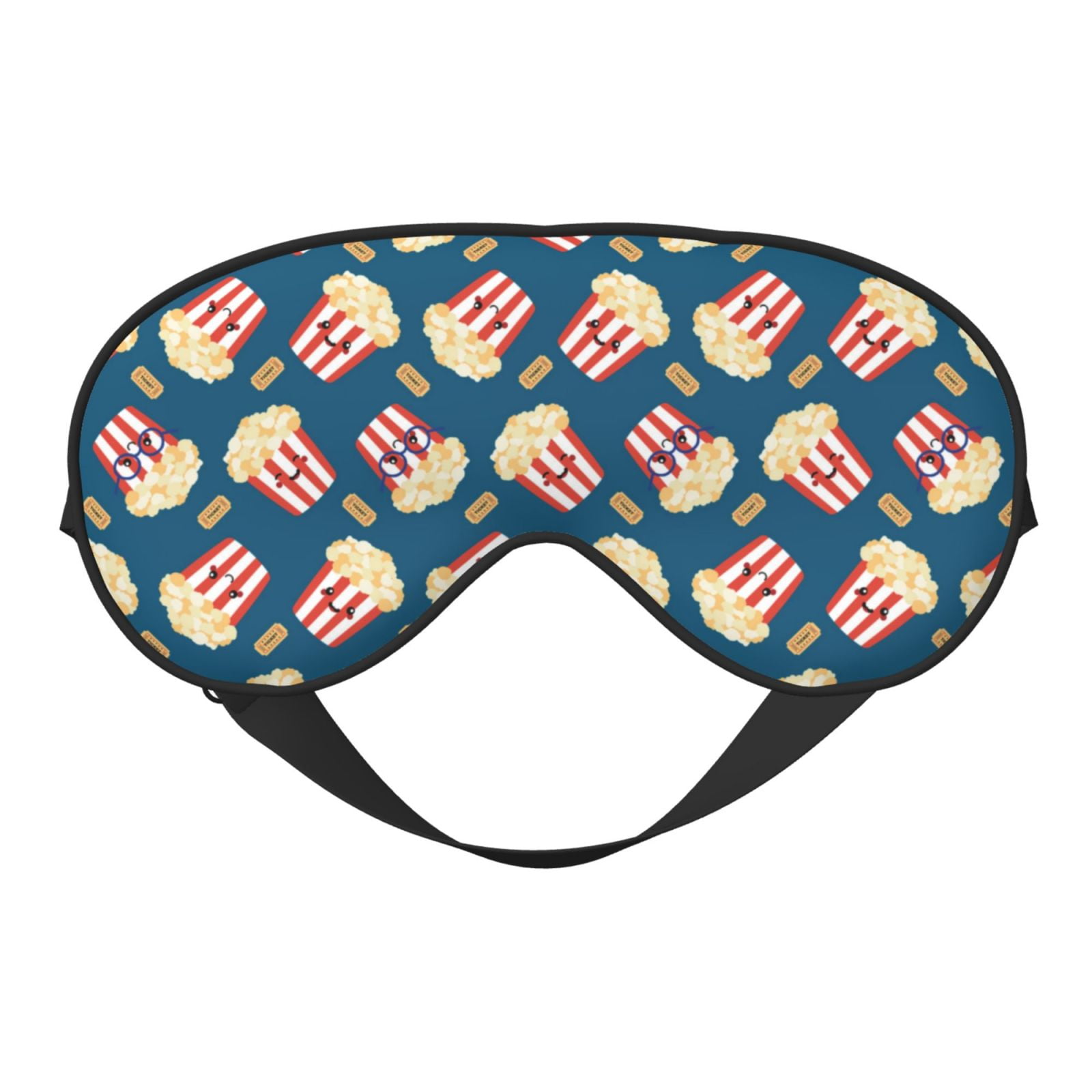 Uemuo Popcorn With Glasses Pattern Sleep Eye Mask - Light Blocking ...
