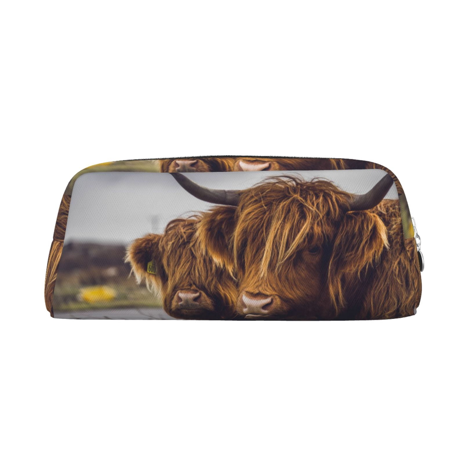 Uemuo Portrait Of Cow With Its Baby Cow Printed Leather Pencil Case ...