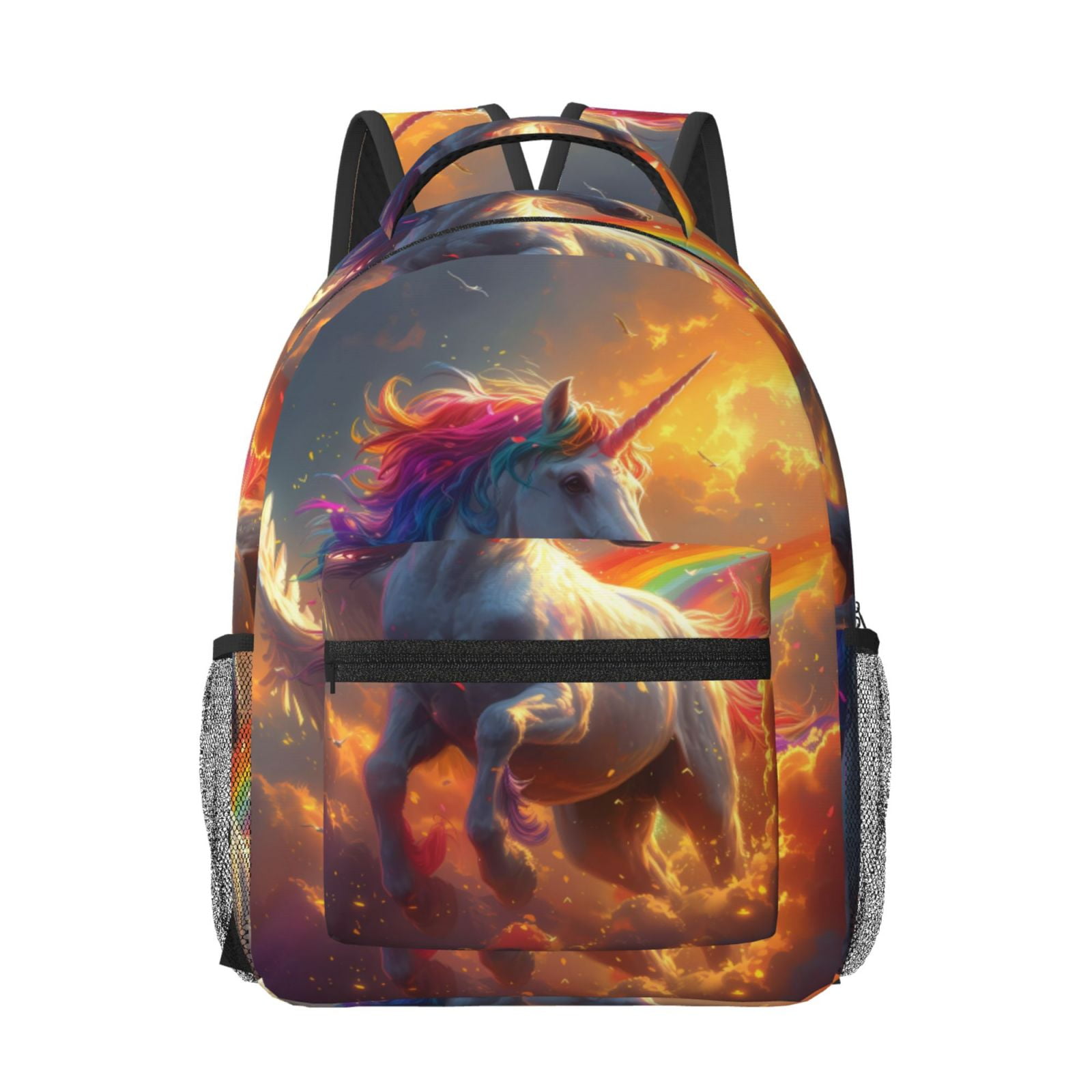 Uemuo Rainbow Sunset Cloud White Horse Printed Student Durable Water ...
