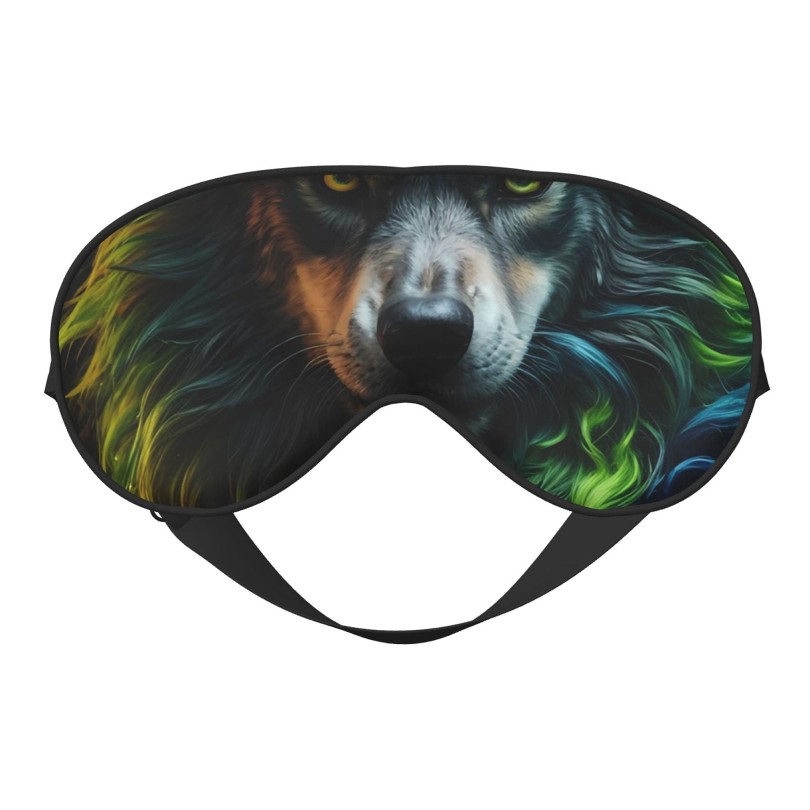 Uemuo Realistic Style Colorful Wolf A Pattern Sleep Eye Mask - Light ...