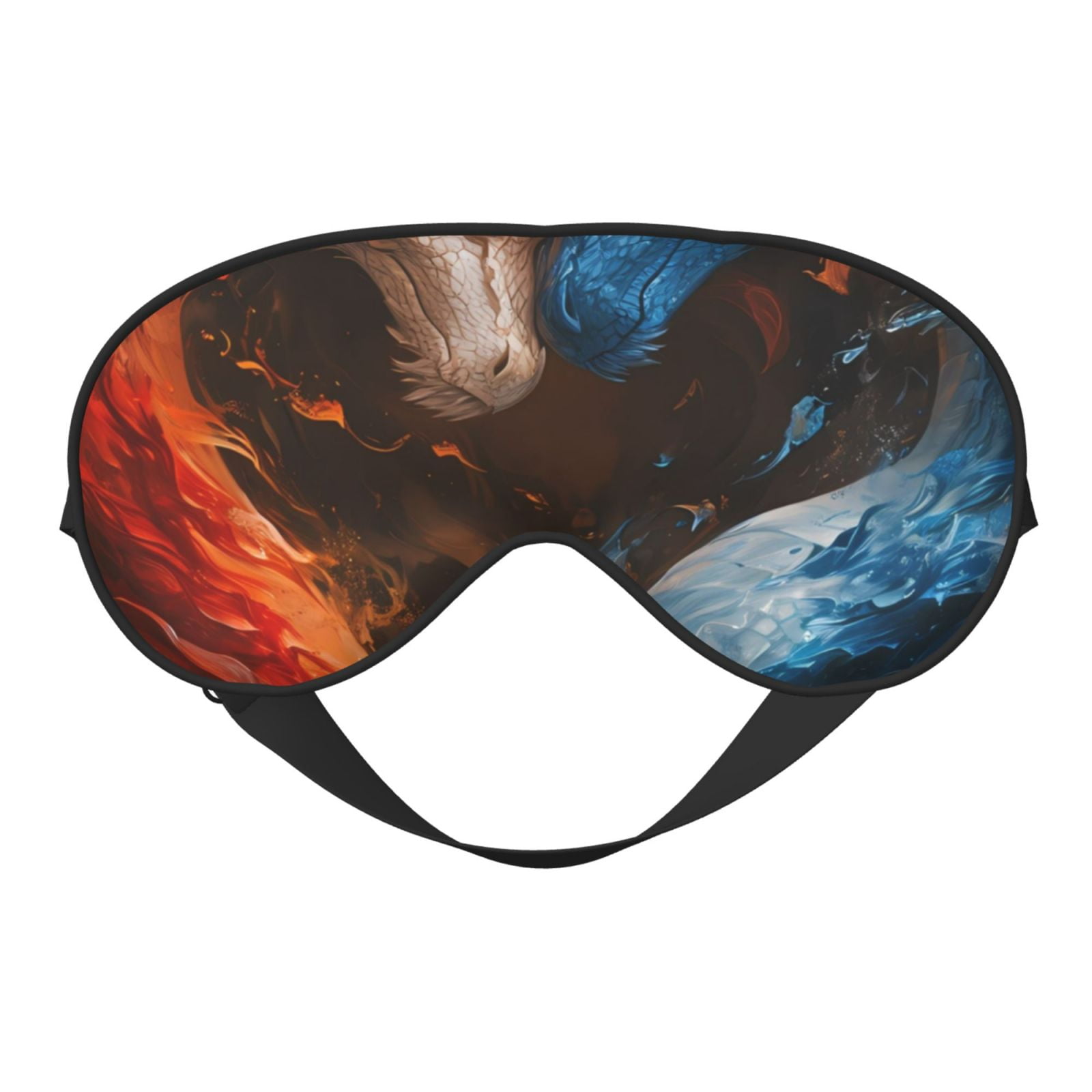 Uemuo Red And Blue Fire Dragon F Pattern Sleep Eye Mask - Light ...
