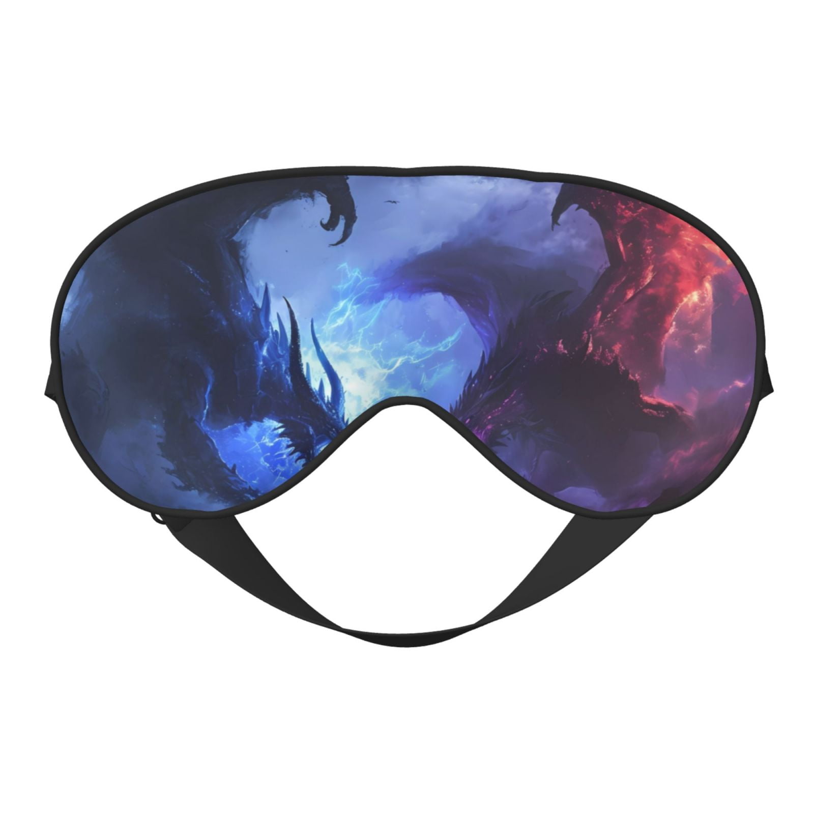 Uemuo Red And Blue Fire Dragon Pattern Sleep Eye Mask - Light Blocking ...
