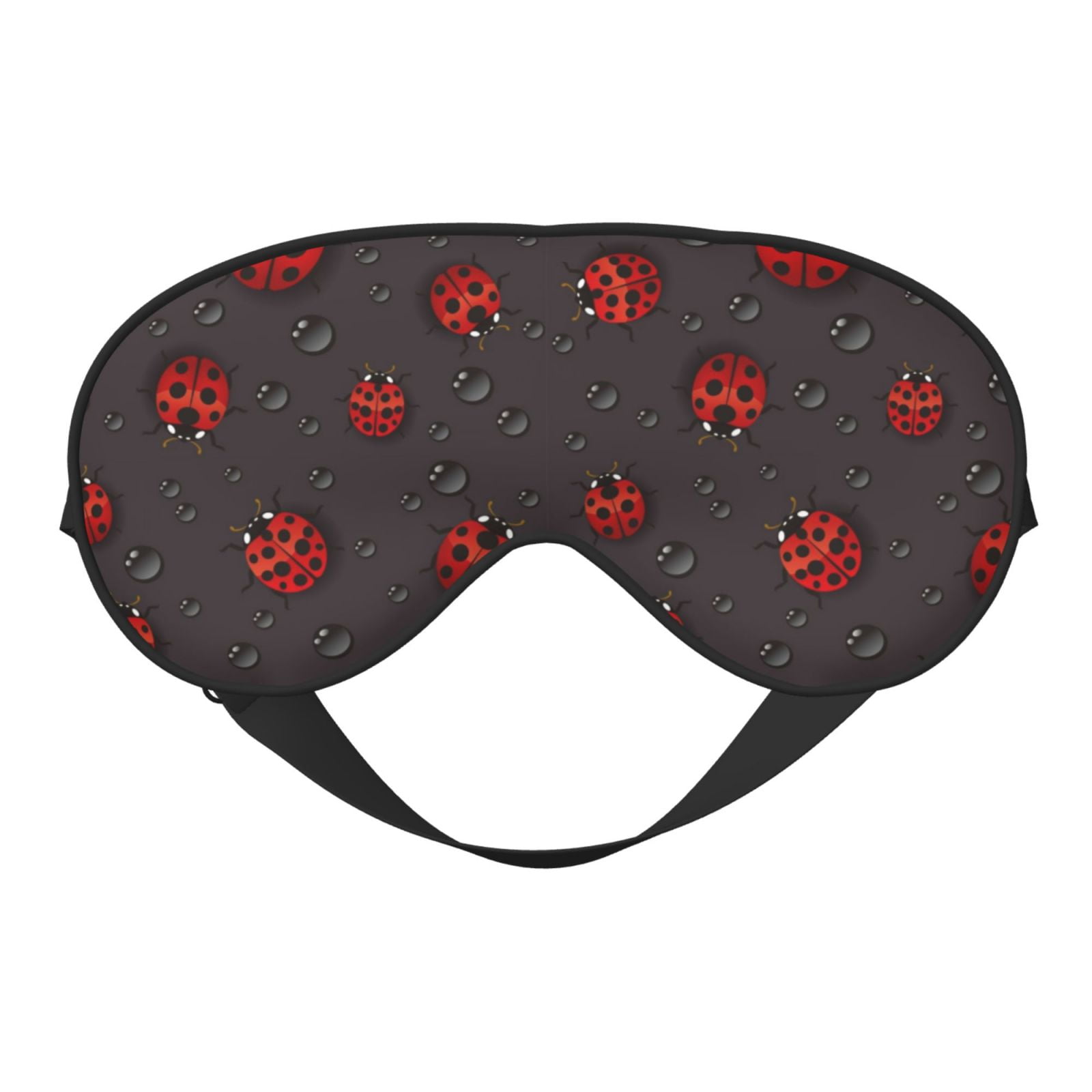 Uemuo Red Ladybugs On Dark Background Pattern Sleep Eye Mask - Light ...