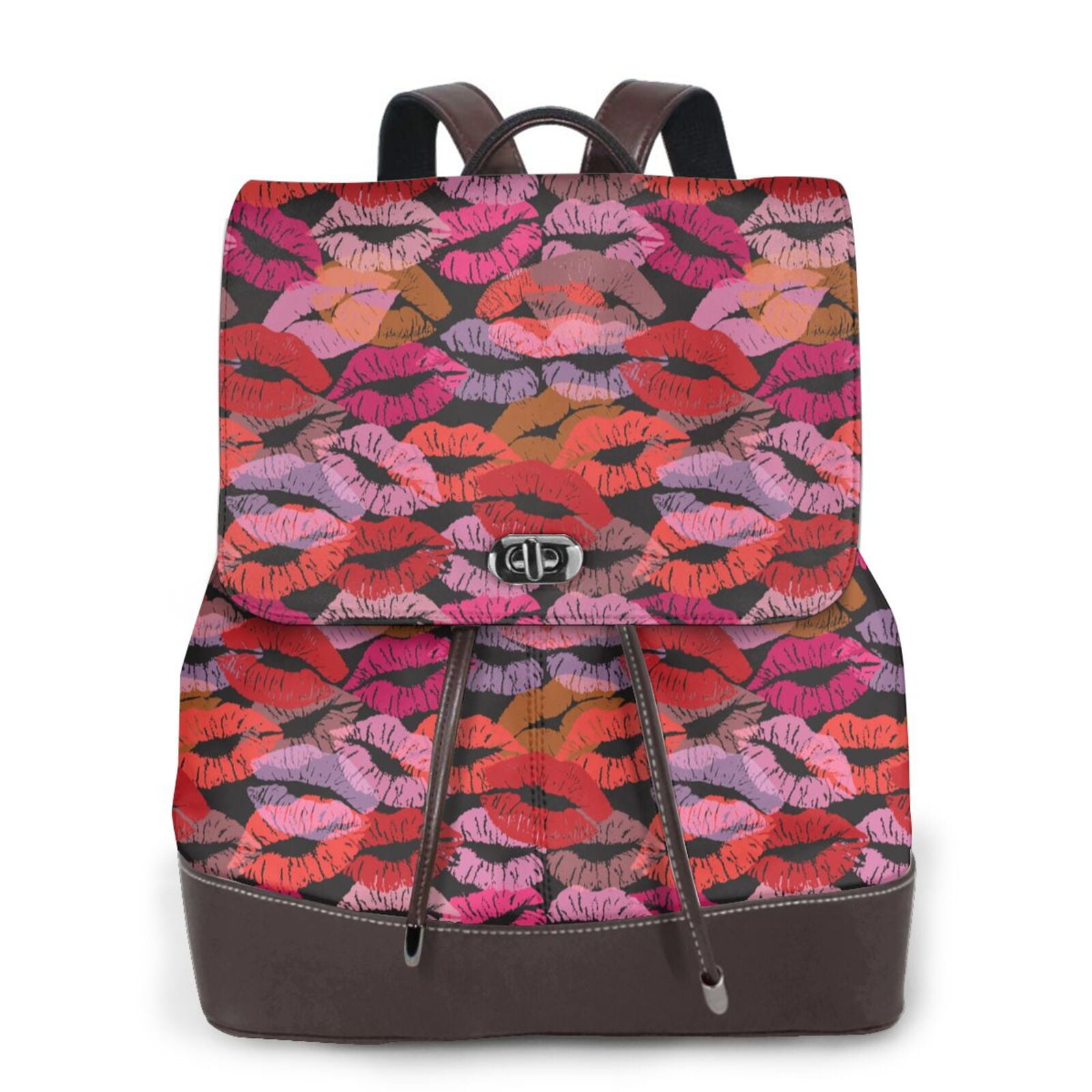 Uemuo Red Lips Kissing for Backpack Purse for Women Large Capacity ...