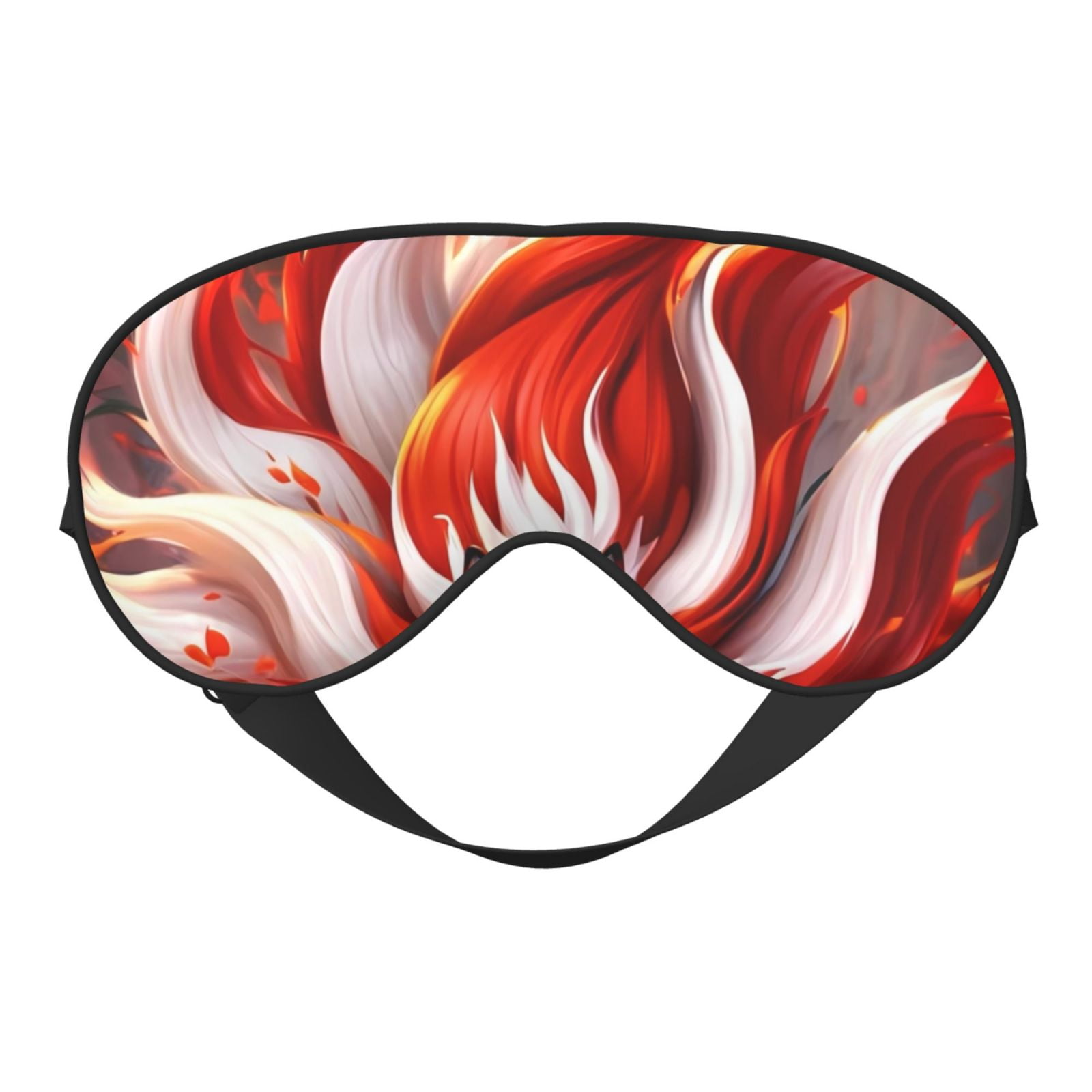 Uemuo Red Sun Flame Fox Pattern Sleep Eye Mask - Light Blocking Sleep ...