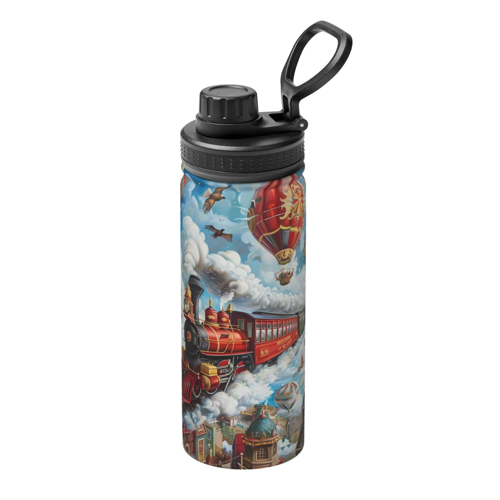 Uemuo Red Train Hot Air Balloon 18OZ Insulated Kettle, Sports Water ...