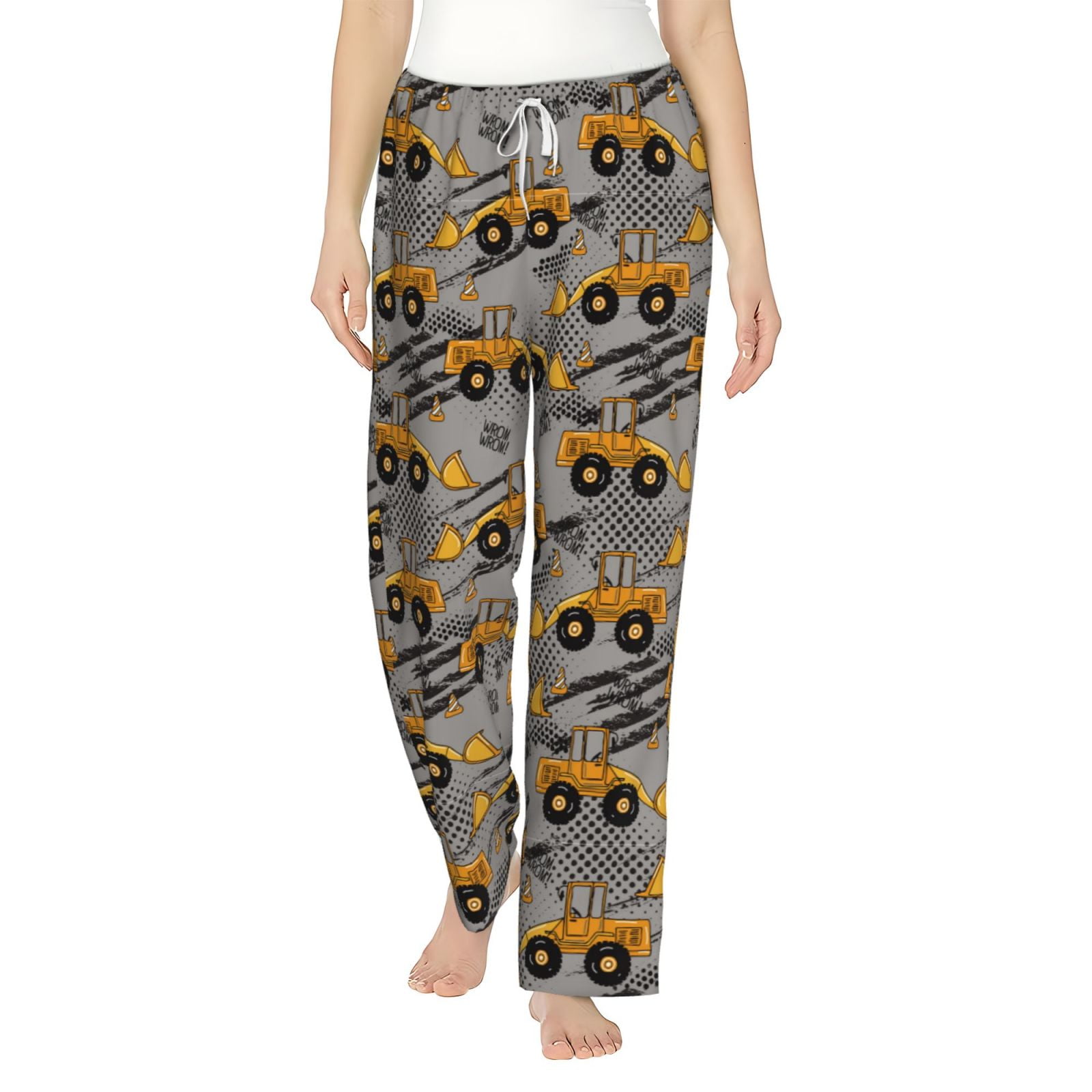 Uemuo Retro Excavator Pattern Women's Wide Leg Palazzo Lounge Pants ...