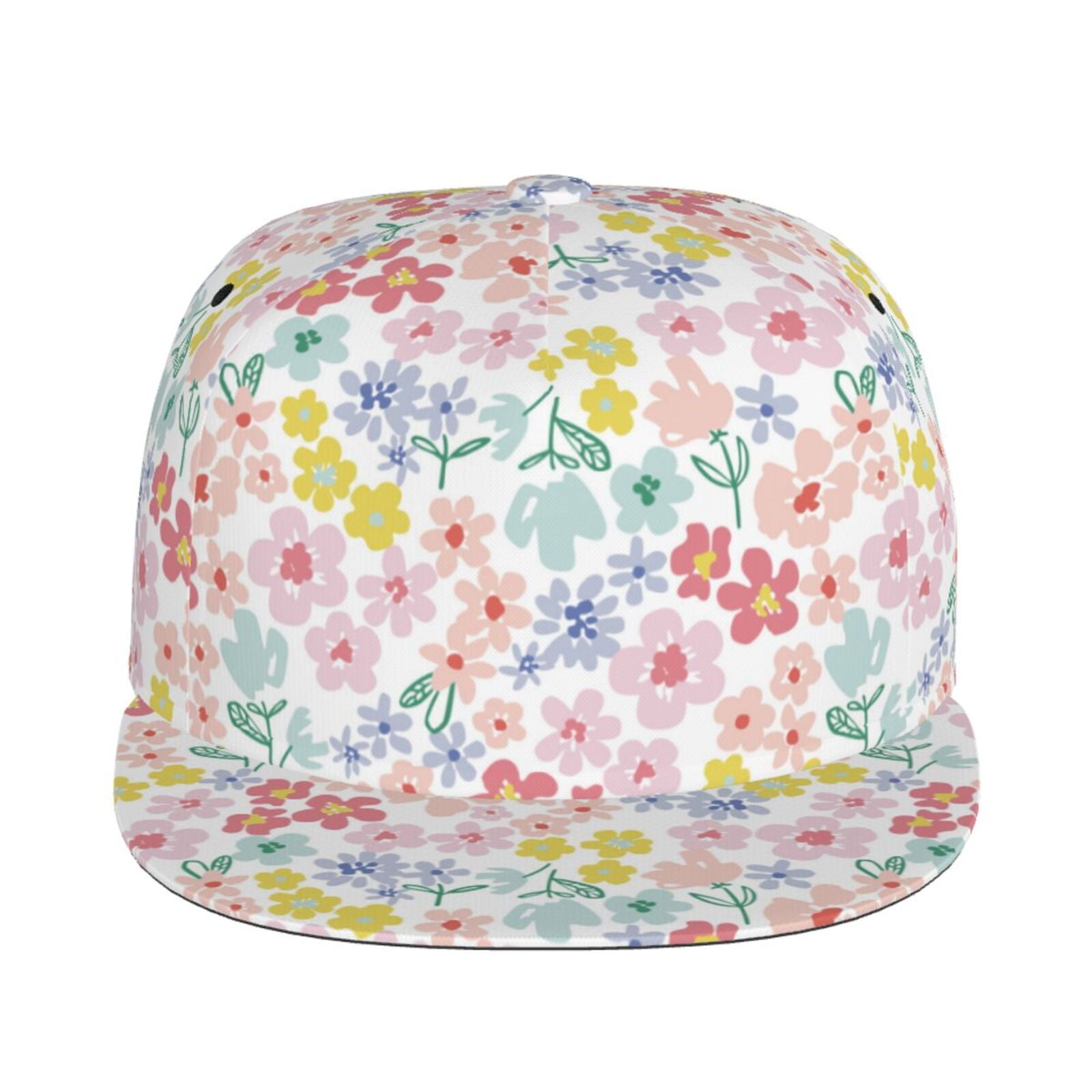 Uemuo Retro Floral Pattern Women's Baseball Cap,Straight Brim Hat,Golf ...