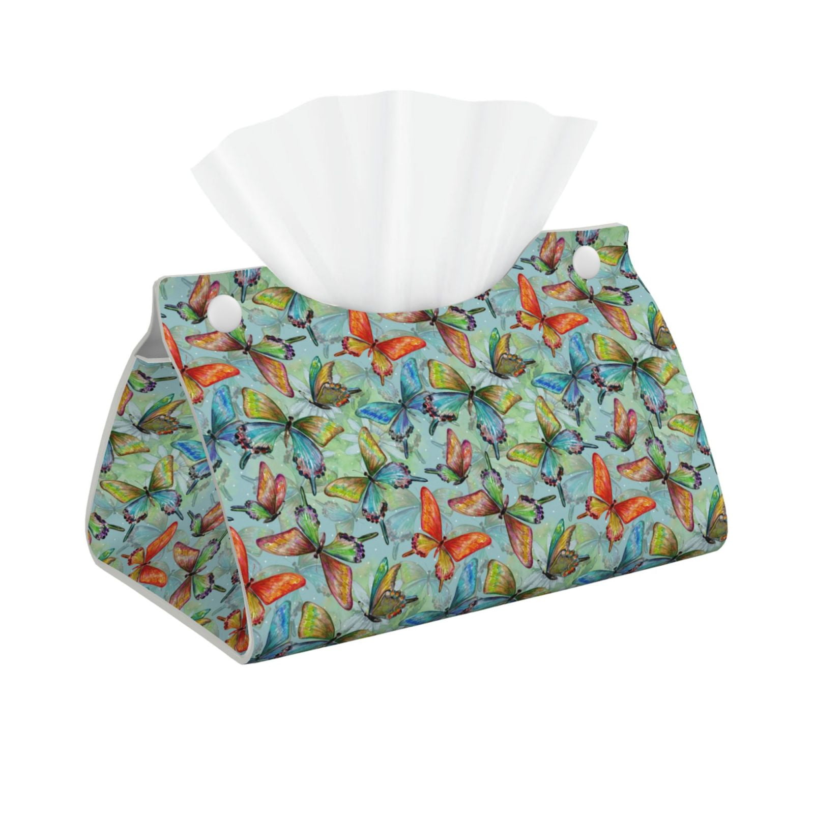 Uemuo Retro Flying Butterflies Pattern Tissue Box Cover Holder ...