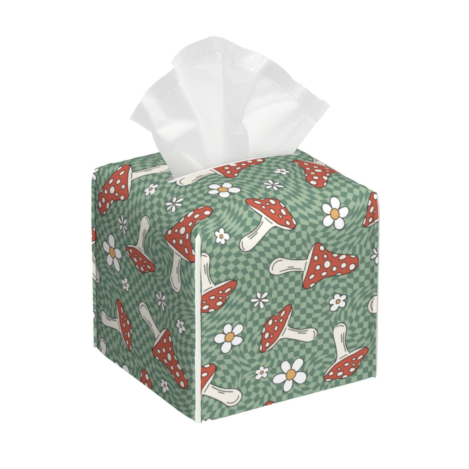 Uemuo Retro Hippie Groovy Mushroom Tissue Box Cover Holder, Square with ...