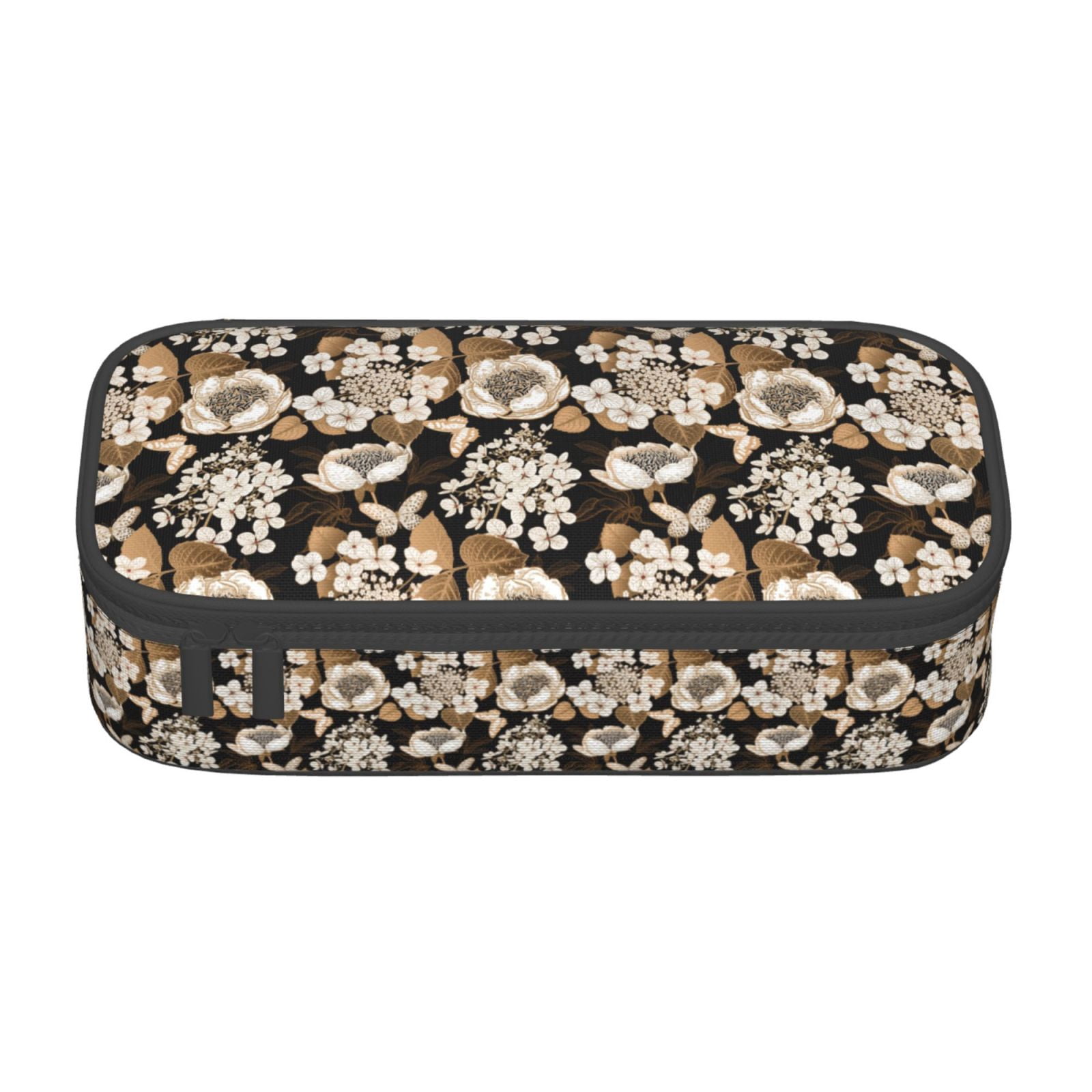 Uemuo Retro Hydrangeas Printed Large Pencil Case, Big Capacity Pencil ...