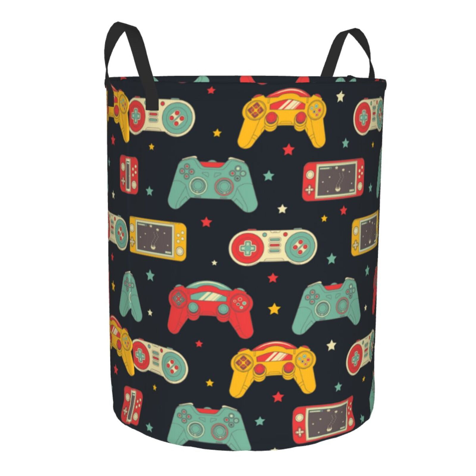 Uemuo Retro Video Game Pattern Circular Laundry Hamper Basket with ...