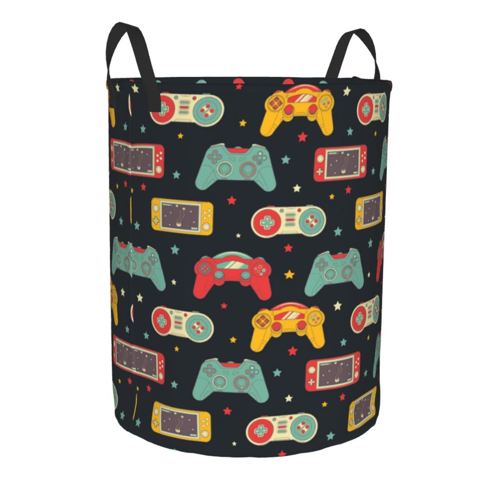 Uemuo Retro Video Game Pattern Circular Laundry Hamper Basket with ...