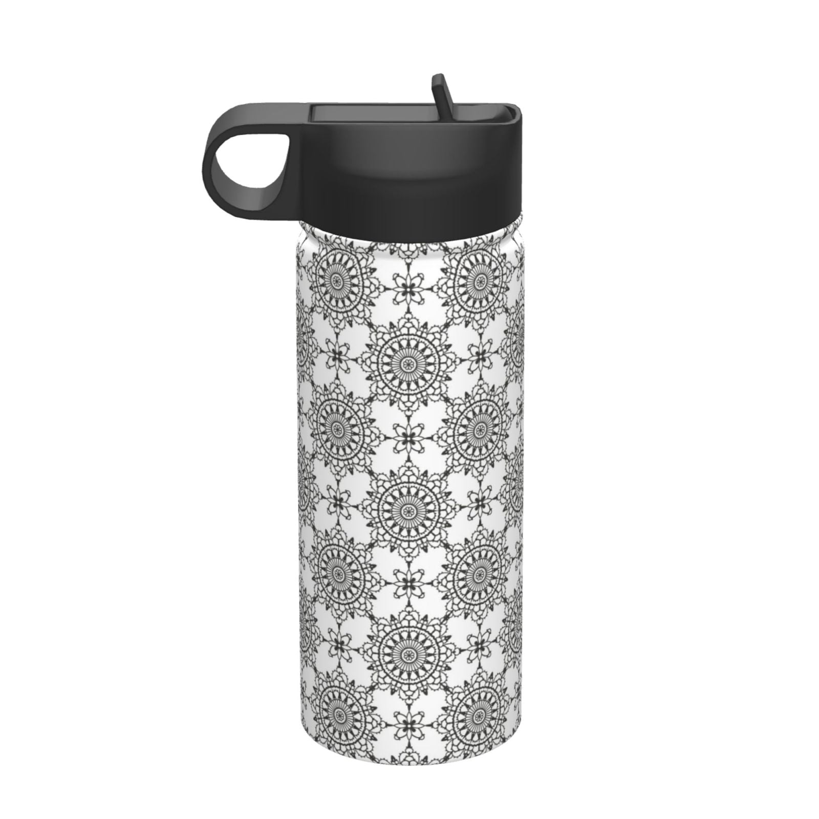Uemuo Retro sketch flower lines Print 18oz Sports Insulated Kettle ...
