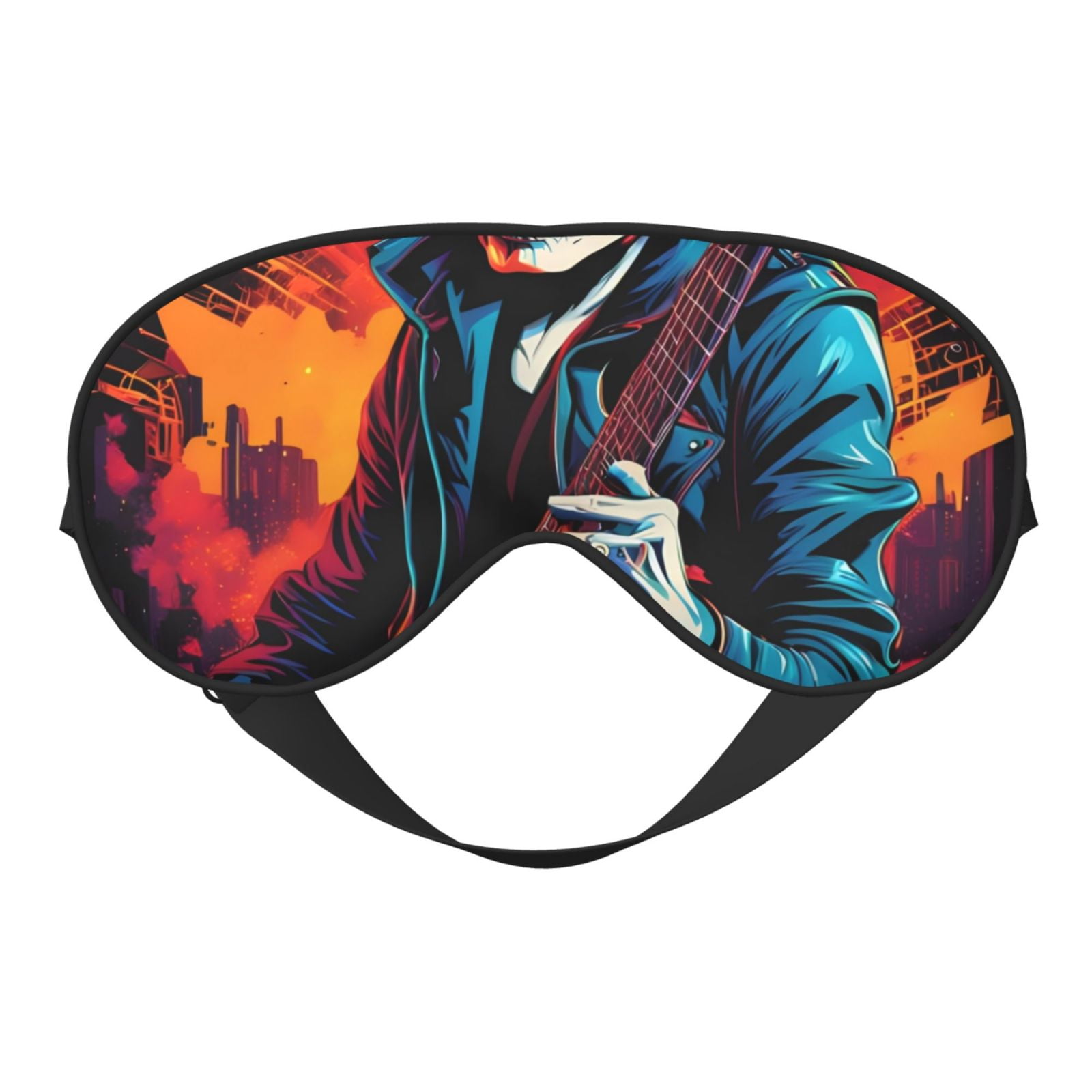 Uemuo Rock Skull Singer Pattern Sleep Eye Mask - Light Blocking Sleep ...