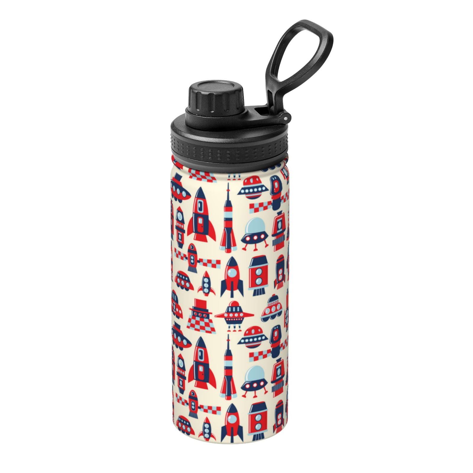 Uemuo Rocket Pattern 18OZ Insulated Kettle, Sports Water Bottle ...
