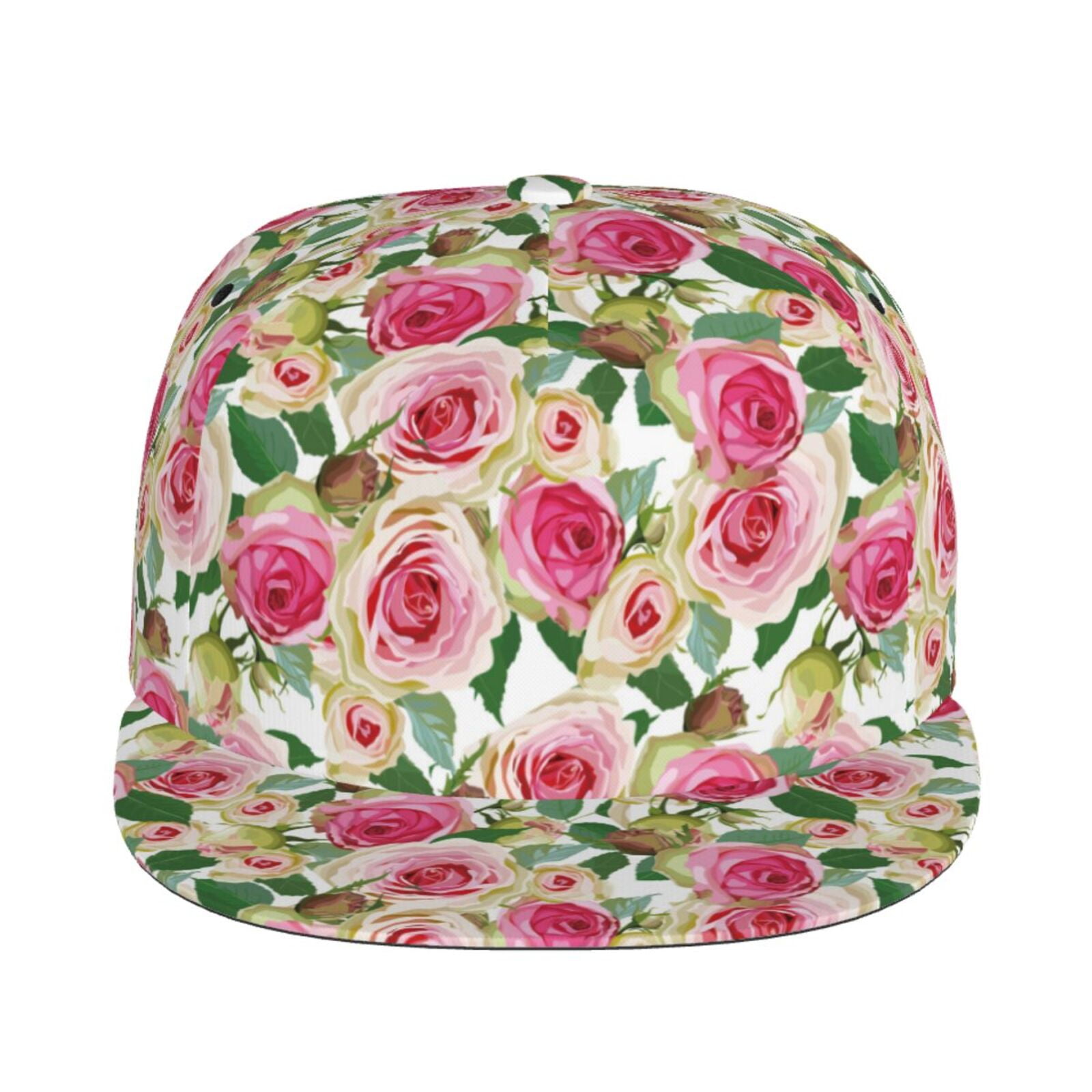 Uemuo Rose Flowers Pattern Women's Baseball Cap,Straight Brim Hat,Golf ...