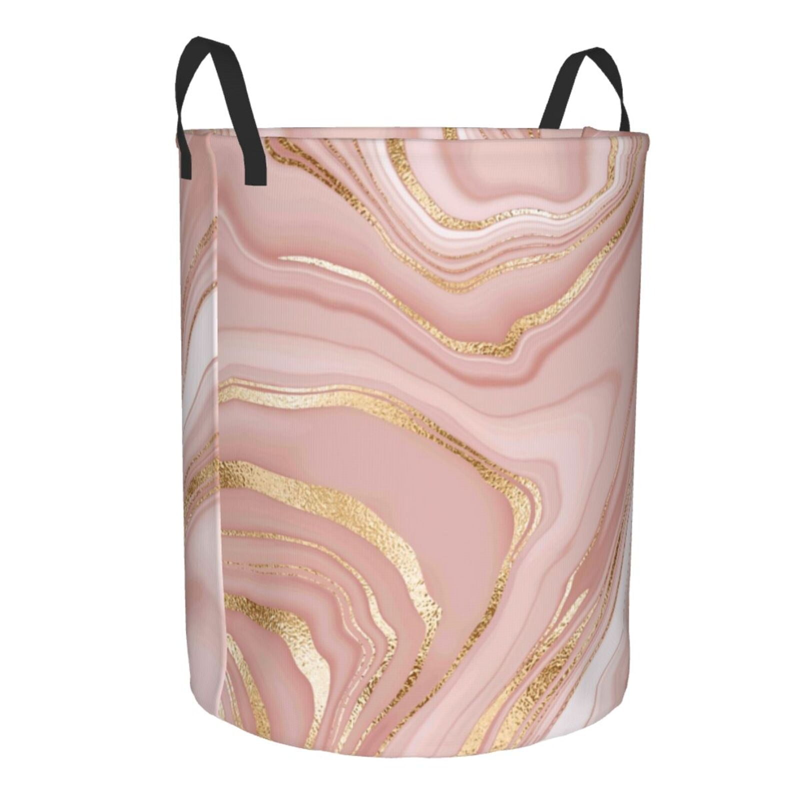 Uemuo Rose Gold Glitter Splatter Pattern Circular Laundry Hamper Basket ...