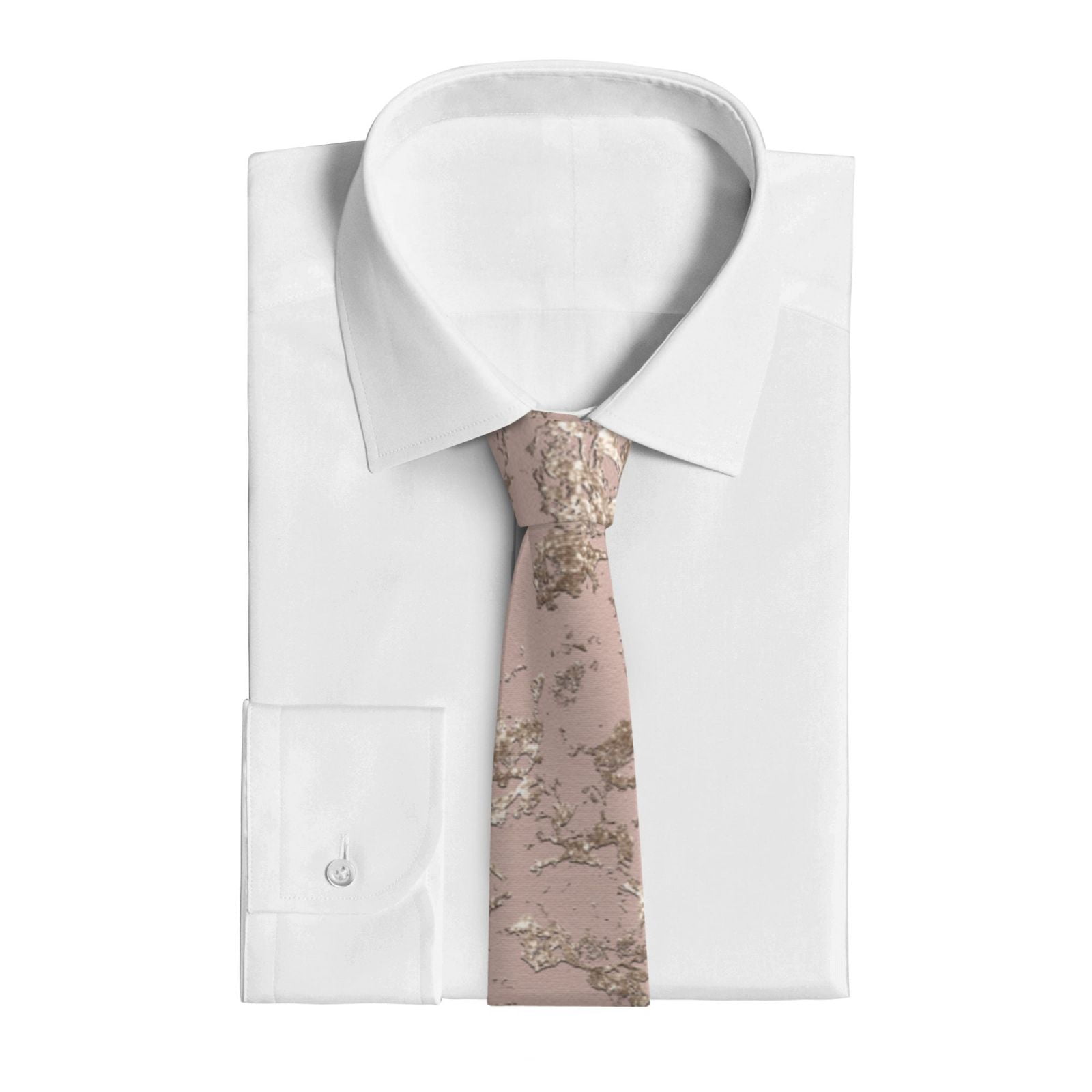 Uemuo Rose Gold Marble Texture Pattern Men's Necktie Classic Silk Tie ...