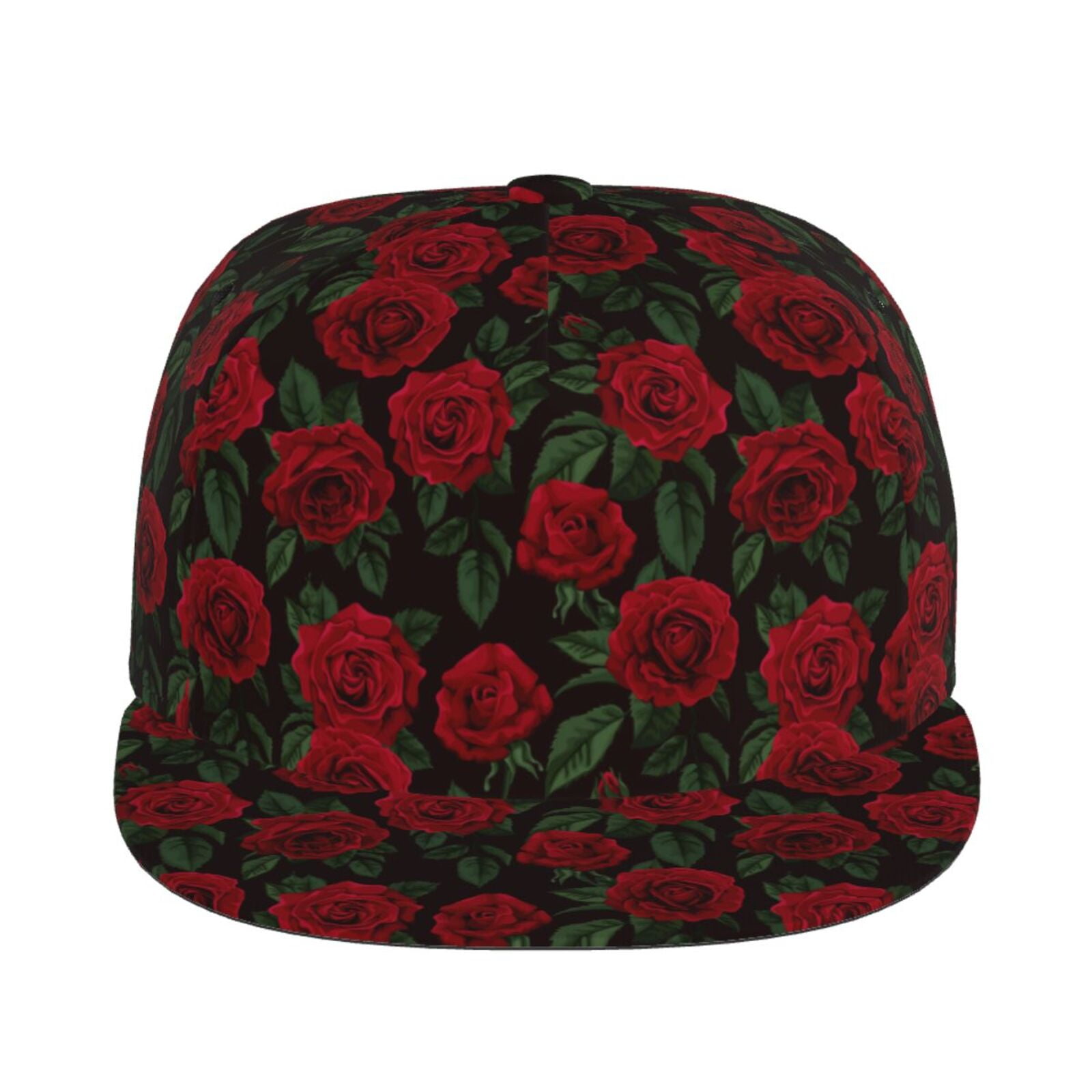 Uemuo Rose Pattern Women's Baseball Cap,Straight Brim Hat,Golf Dad Hat ...