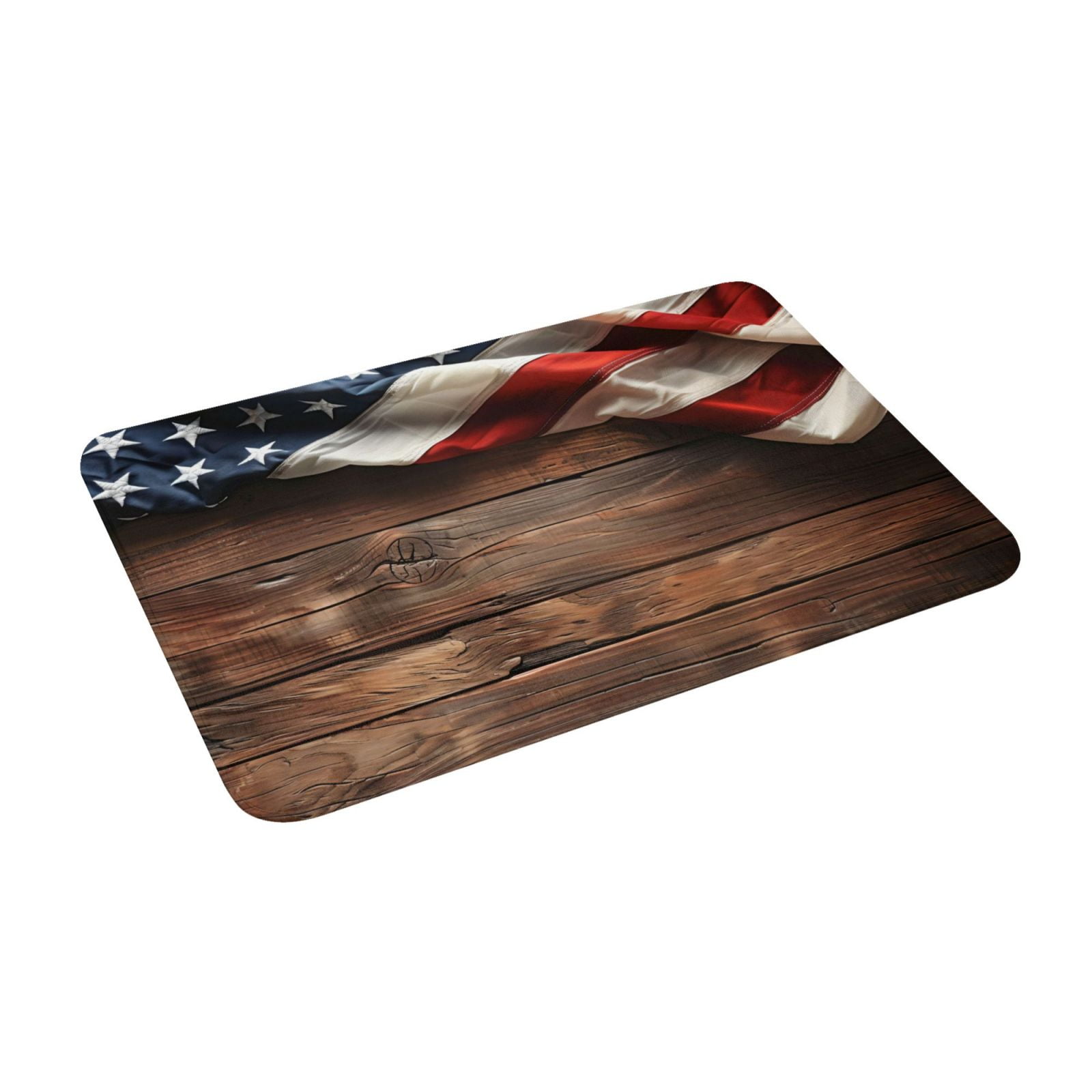 Uemuo Rustic American Flag Wood Printed Door Mat Indoor Doormat 16"x24 ...