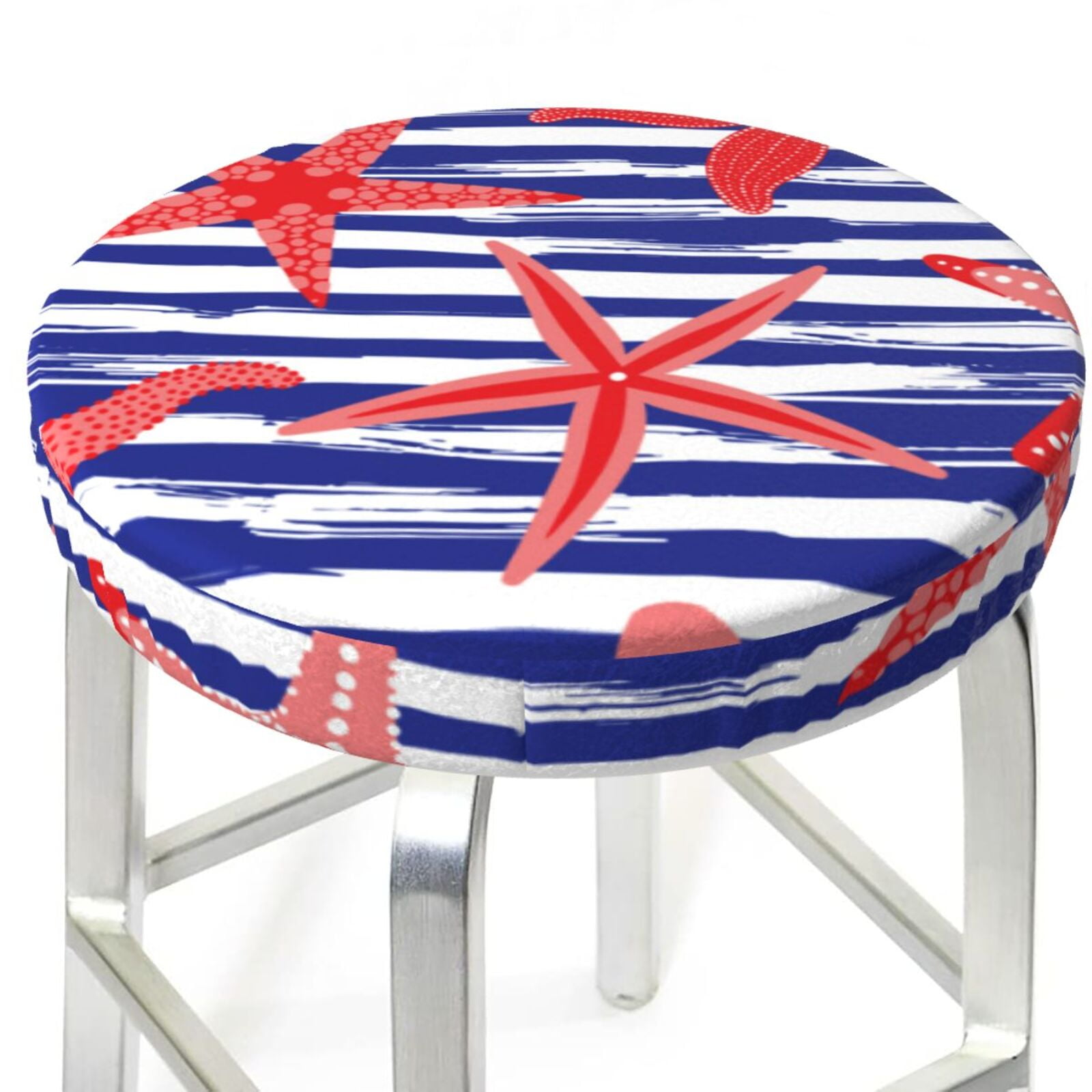 Uemuo Sea Stars Pattern Round Bar Stool Seat Covers Washable Stool ...