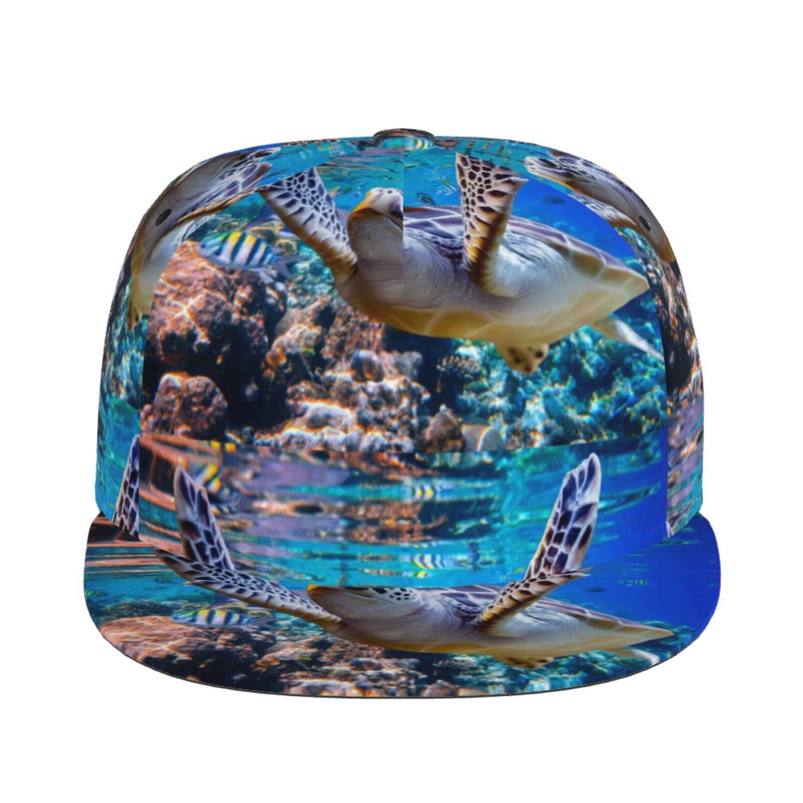 Uemuo Sea Turtle Swims Pattern Women's Baseball Cap,Straight Brim Hat ...