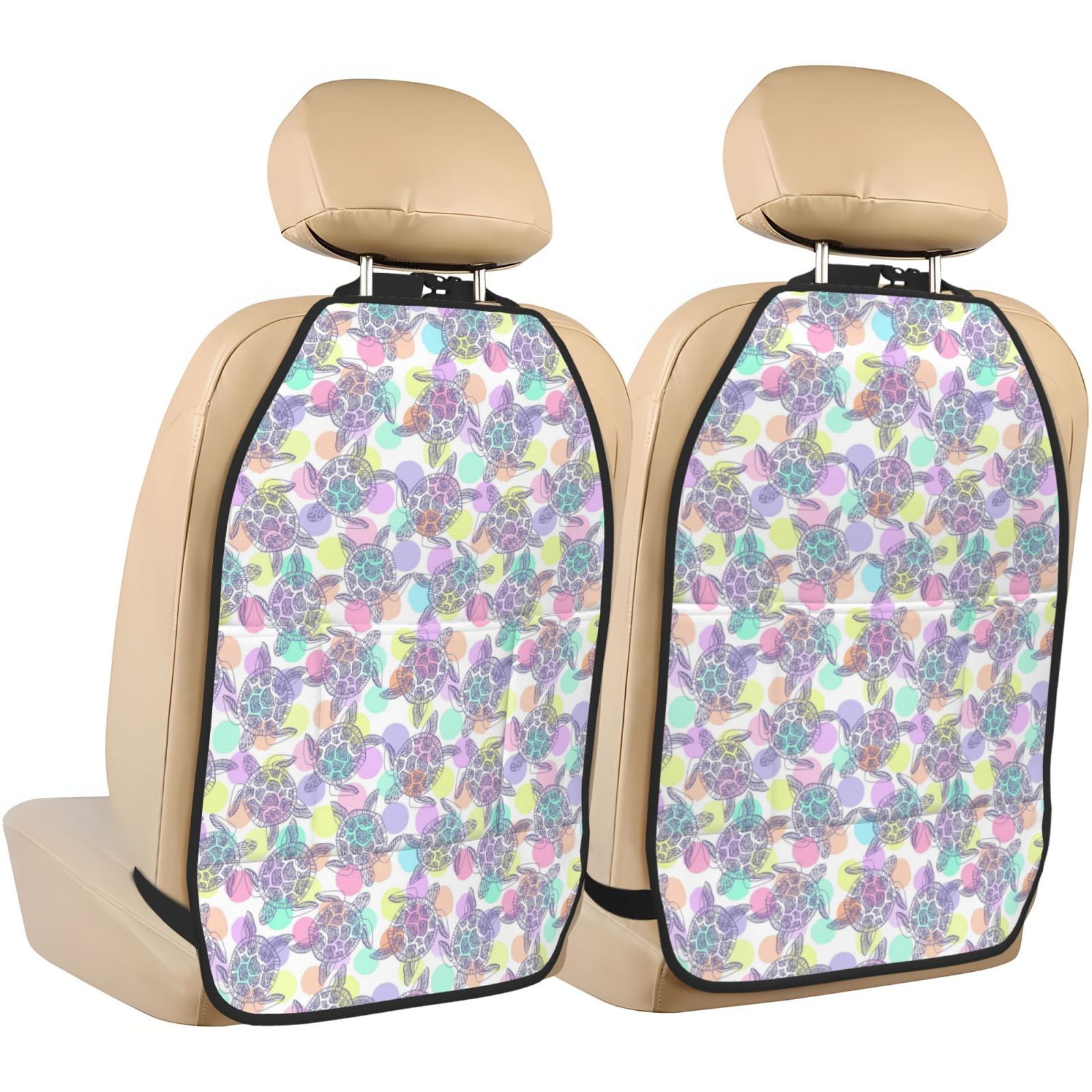 Uemuo Sea Turtles Printed Car Back Seat Protector,2 Pcs Backseat Car ...