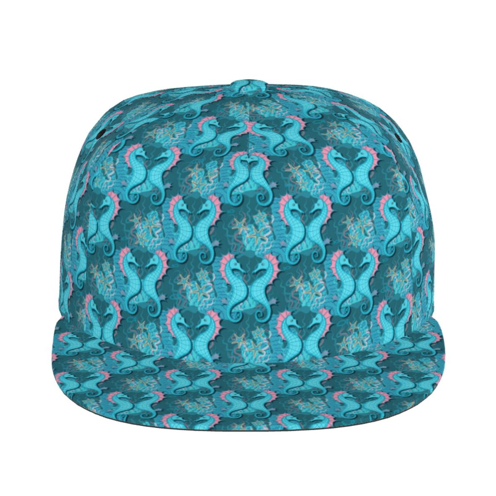 Uemuo Seahorse Pattern Women's Baseball Cap,Straight Brim Hat,Golf Dad ...