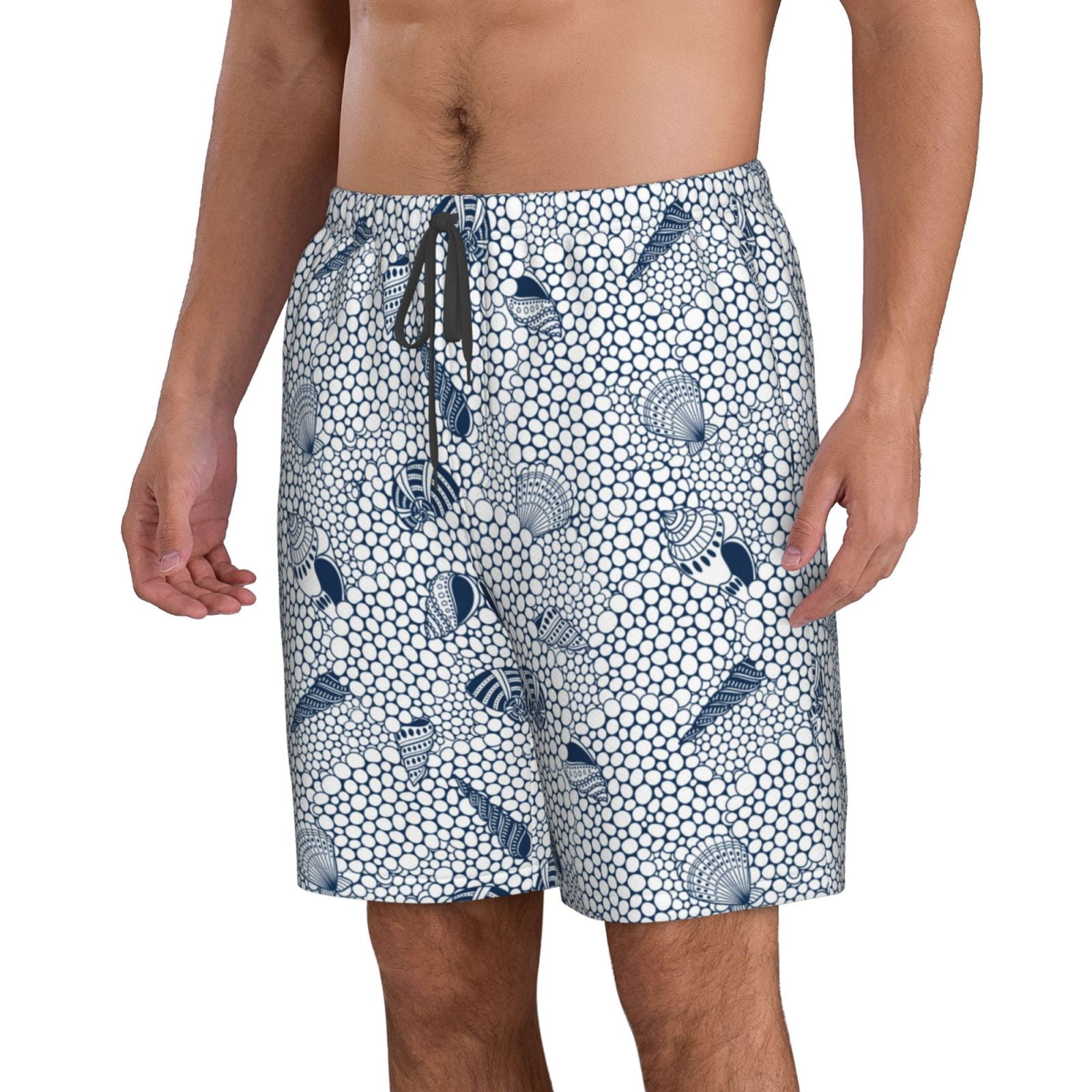 Uemuo Shells And Sand Pattern Men's Swim Trunks Hawaiian Beach Bathing ...