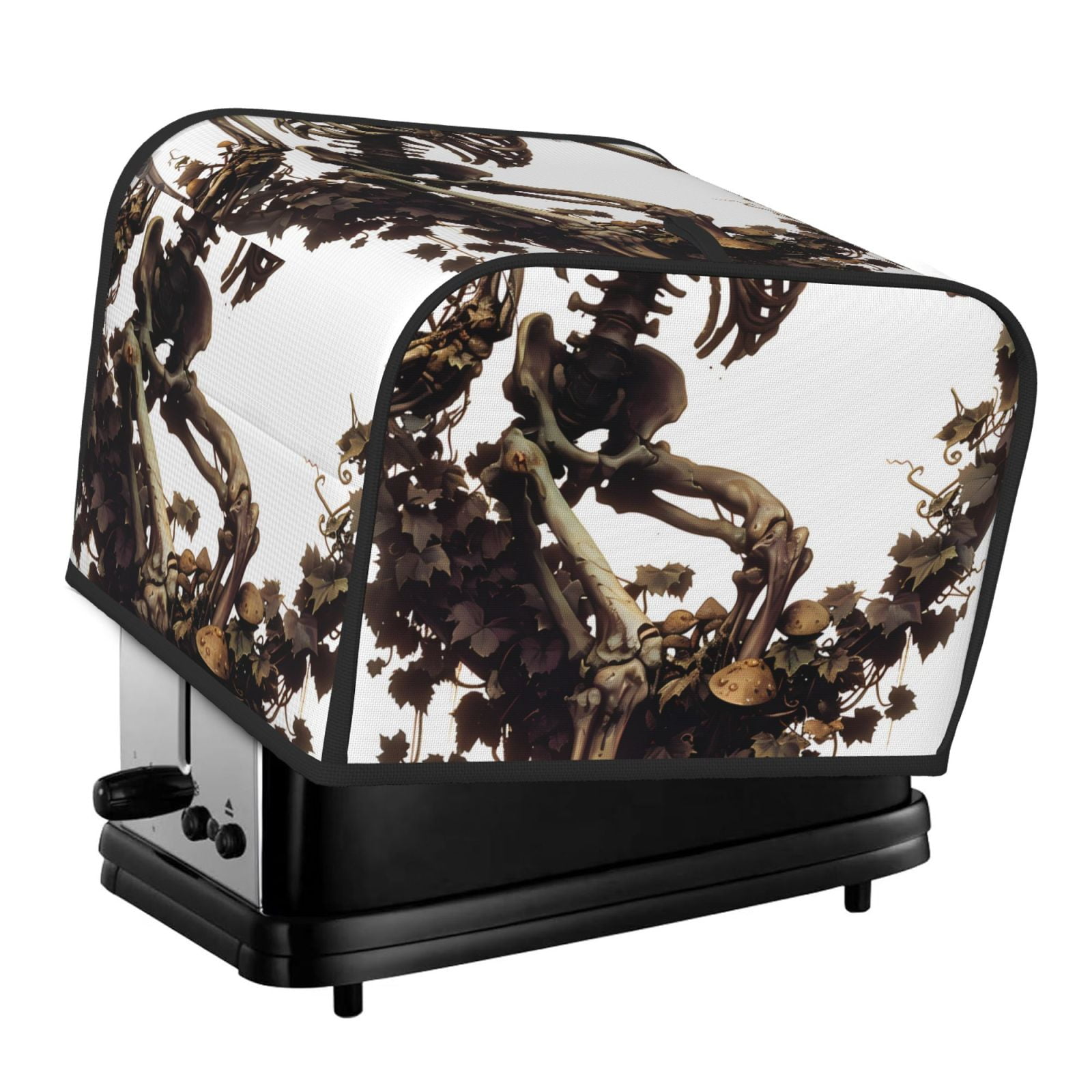 Uemuo Skeleton Dance with Mushrooms Print Toaster Cover 4 Slice, Small ...