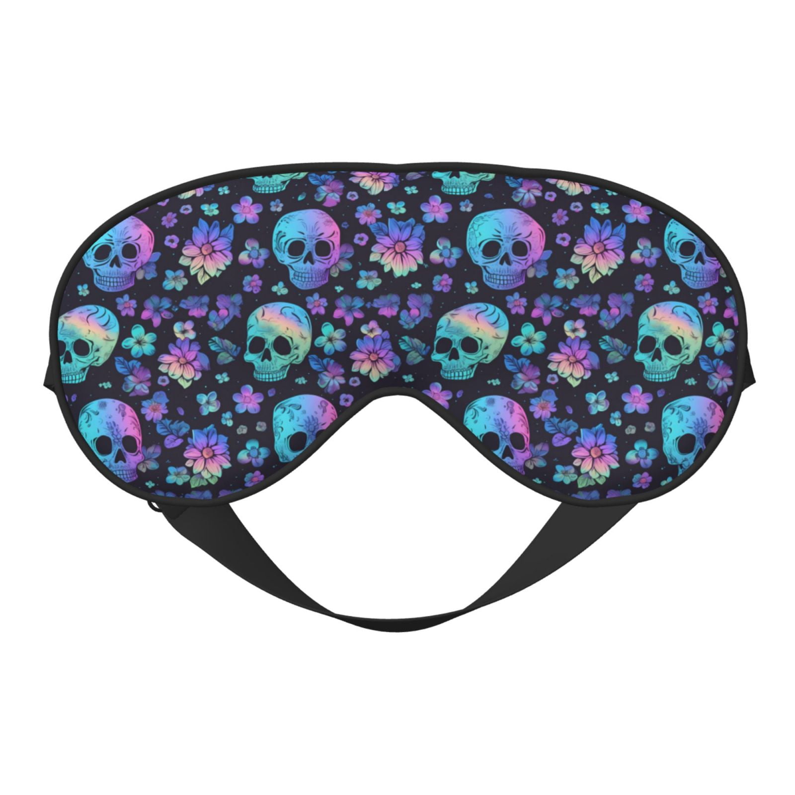 Uemuo Skull flower funny Pattern Sleep Eye Mask - Light Blocking Sleep ...