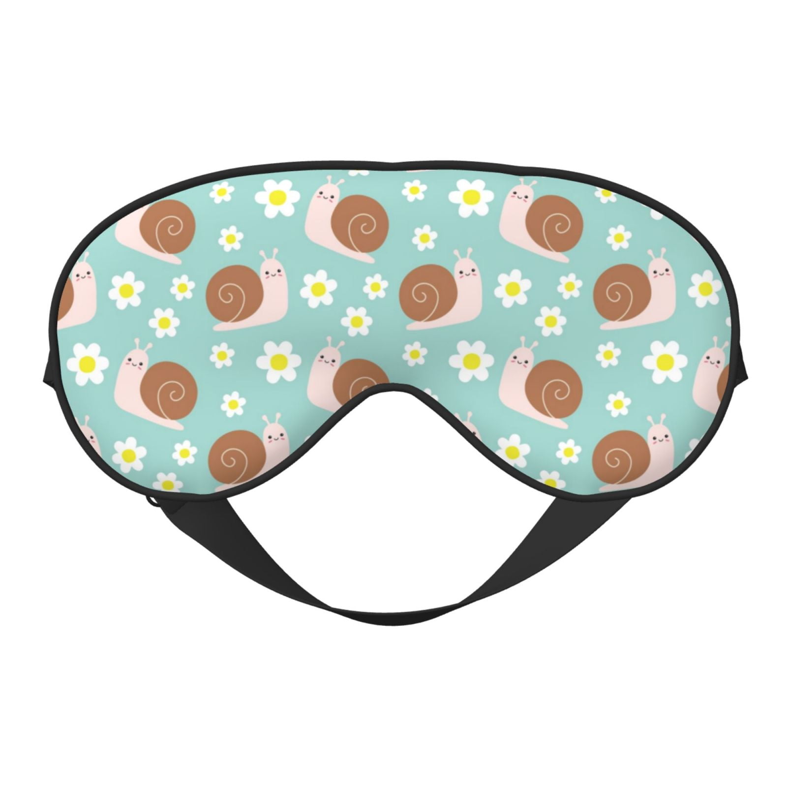 Uemuo Snail And Flower Pattern Sleep Eye Mask - Light Blocking Sleep ...