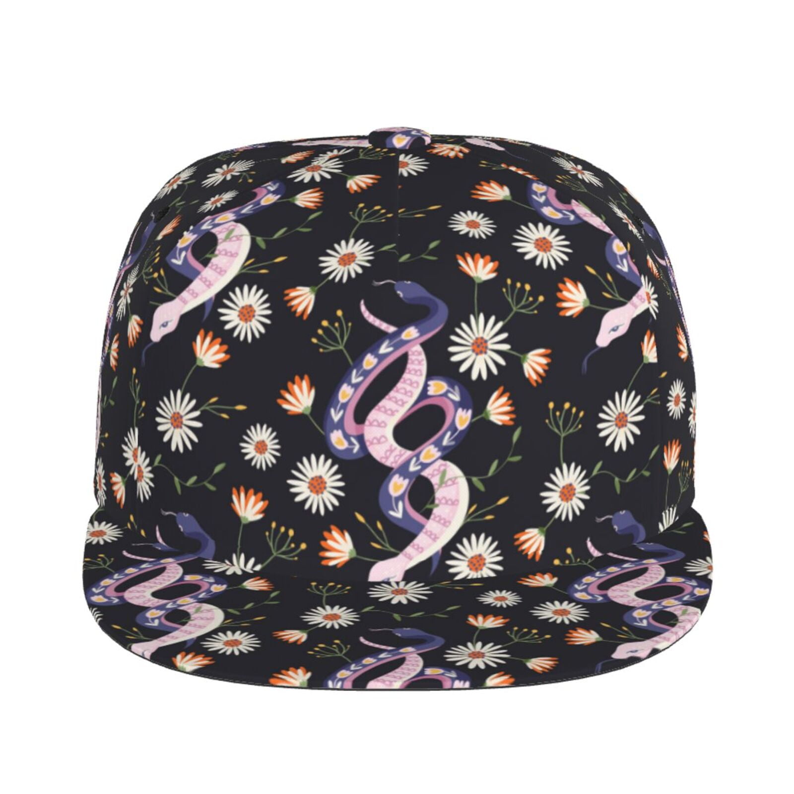 Uemuo Snake And Floral1 Pattern Women's Baseball Cap,Straight Brim Hat ...