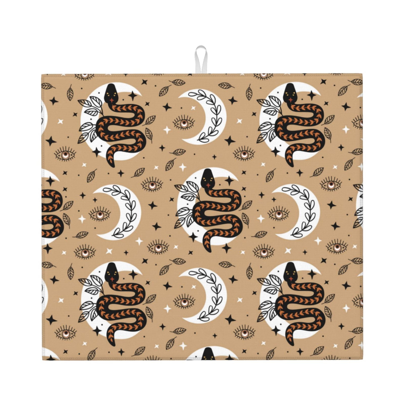 Uemuo Snake And Flower Pattern Dish Drying Mat,16*18 inch Absorbent ...