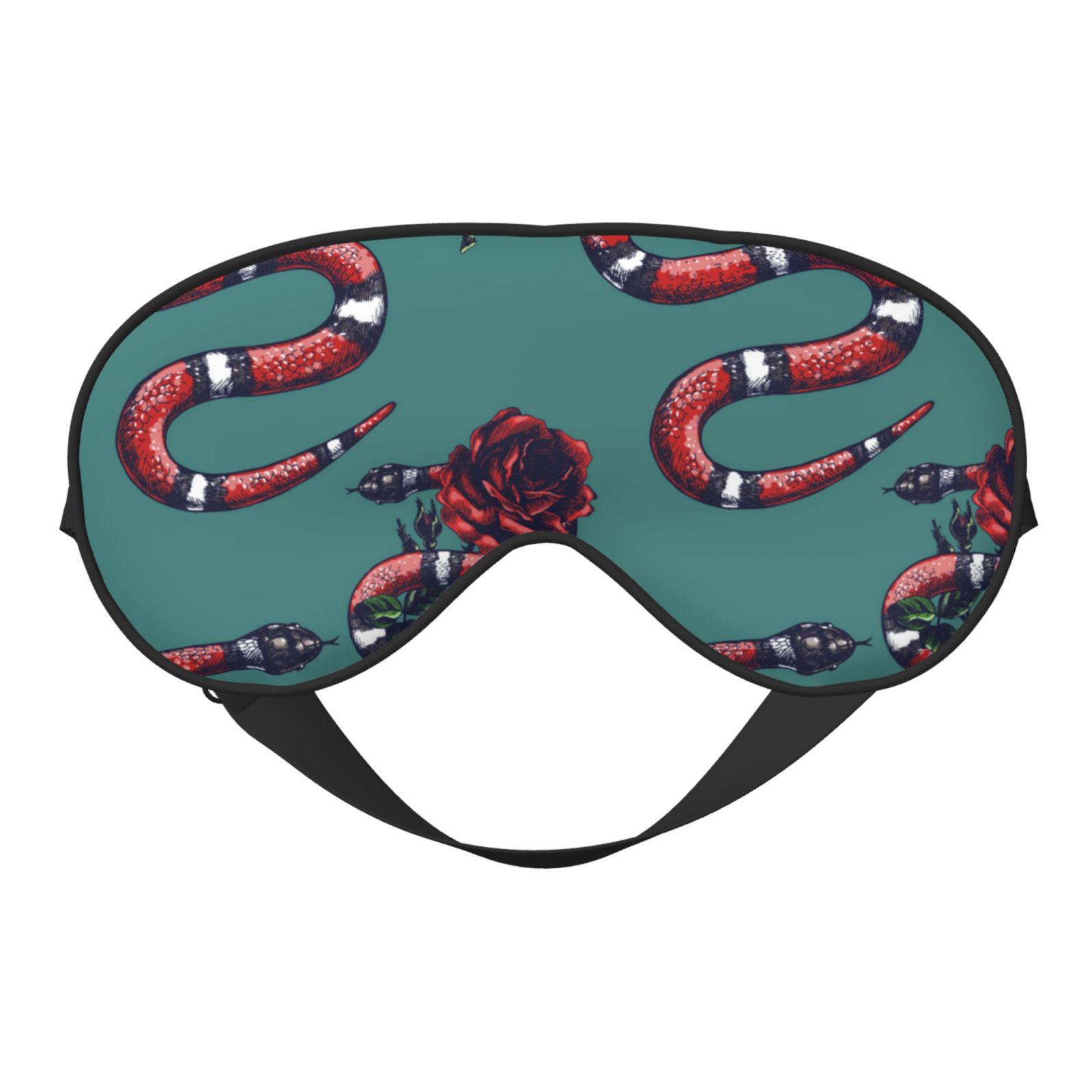 Uemuo Snake And Rose Pattern Sleep Eye Mask - Light Blocking Sleep Mask ...