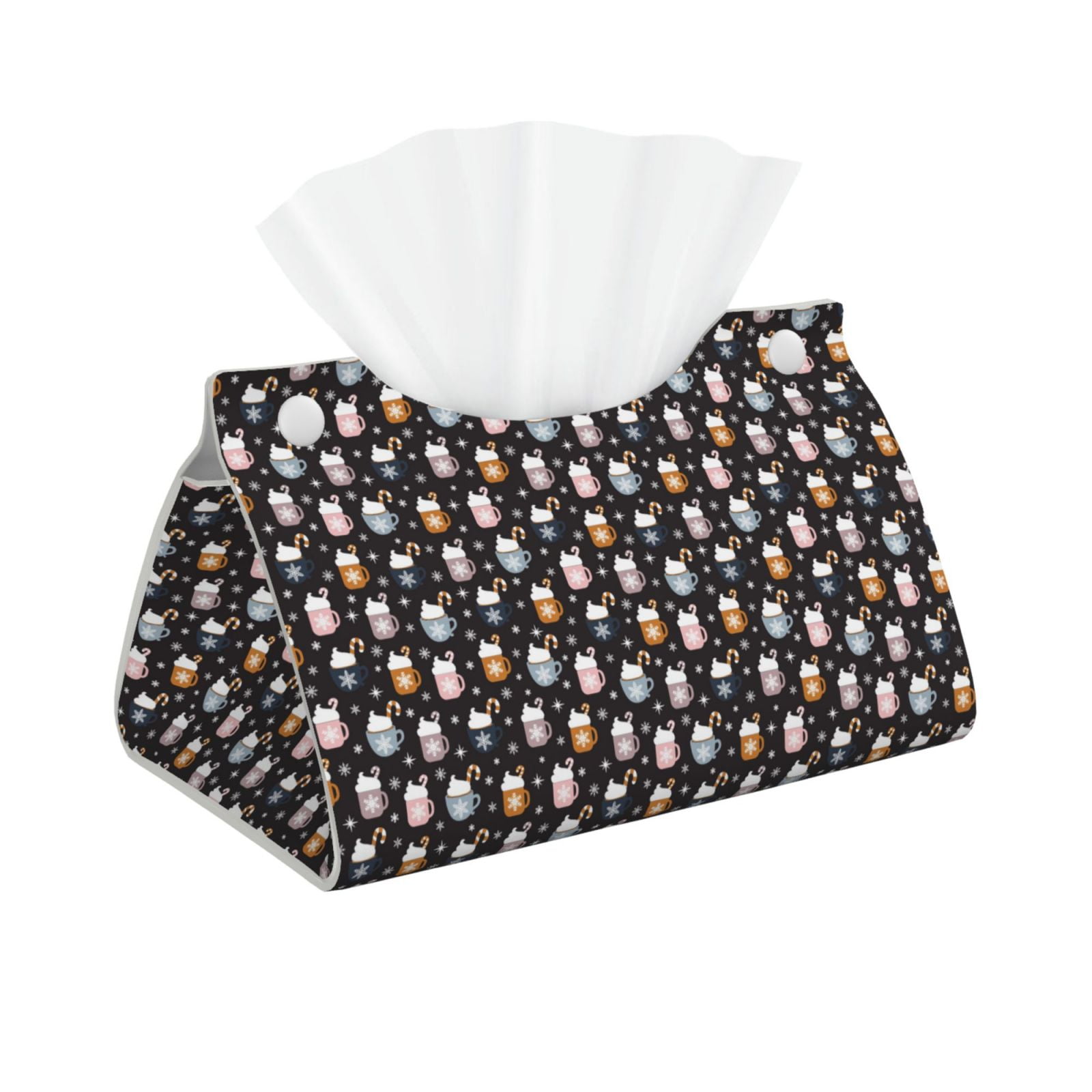 Uemuo Snowflake Cream Hot Cocoa Pattern Tissue Box Cover Holder ...