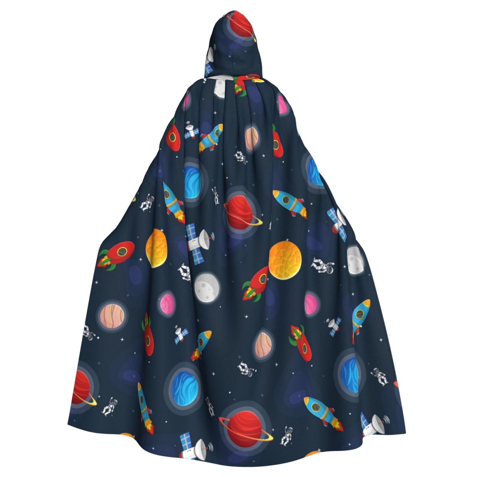 Uemuo Space Cartoon Pattern Hooded Cloak Cape with Hood Halloween Capes ...
